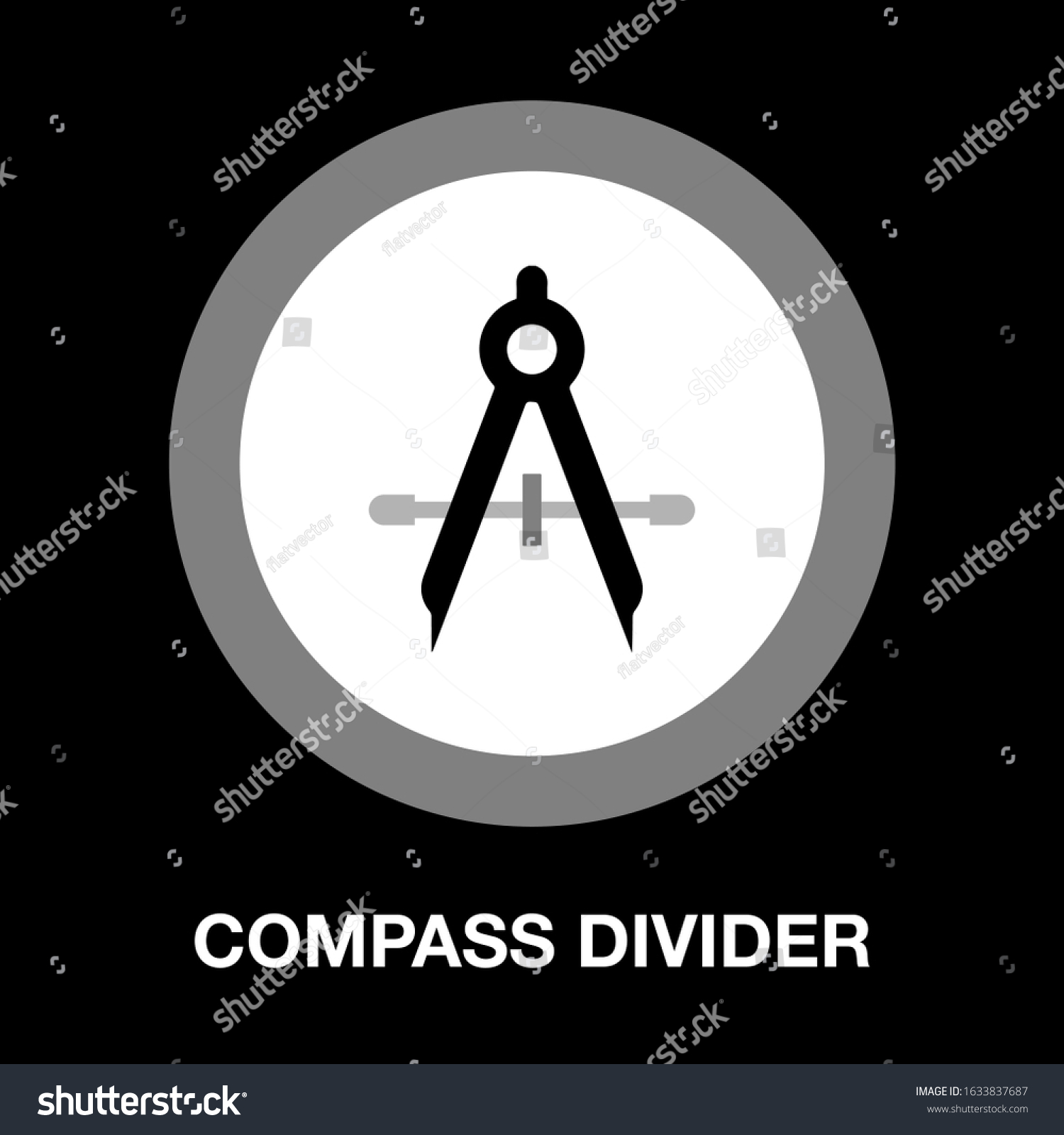 Vector Compass Divider Geometry Illustration Isolated Stock Vector ...