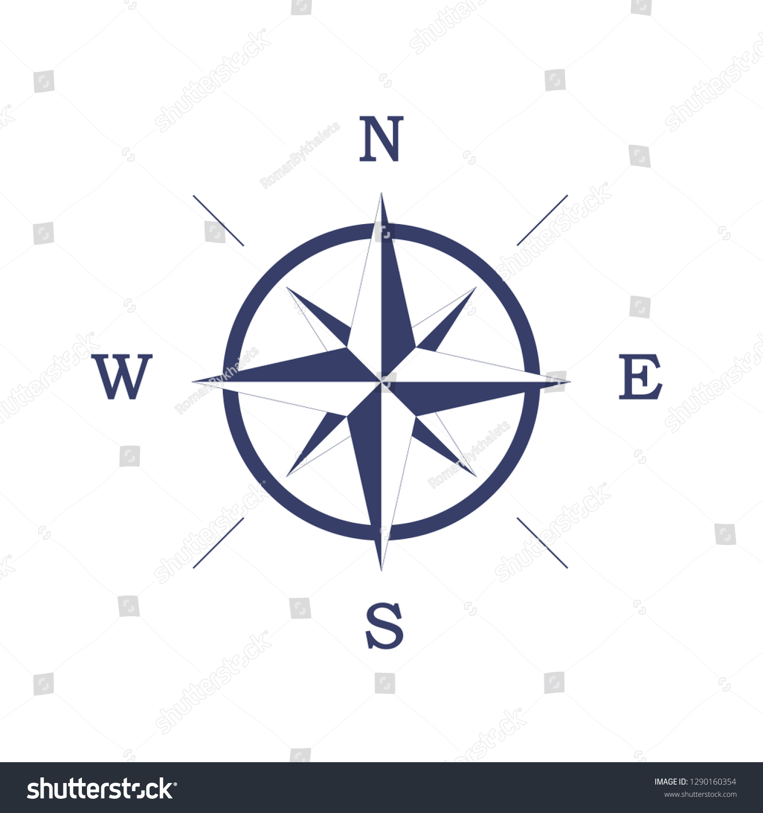 Vector Compass Flat Design Simple Compass: เวกเตอร์สต็อก (ปลอดค่า ...