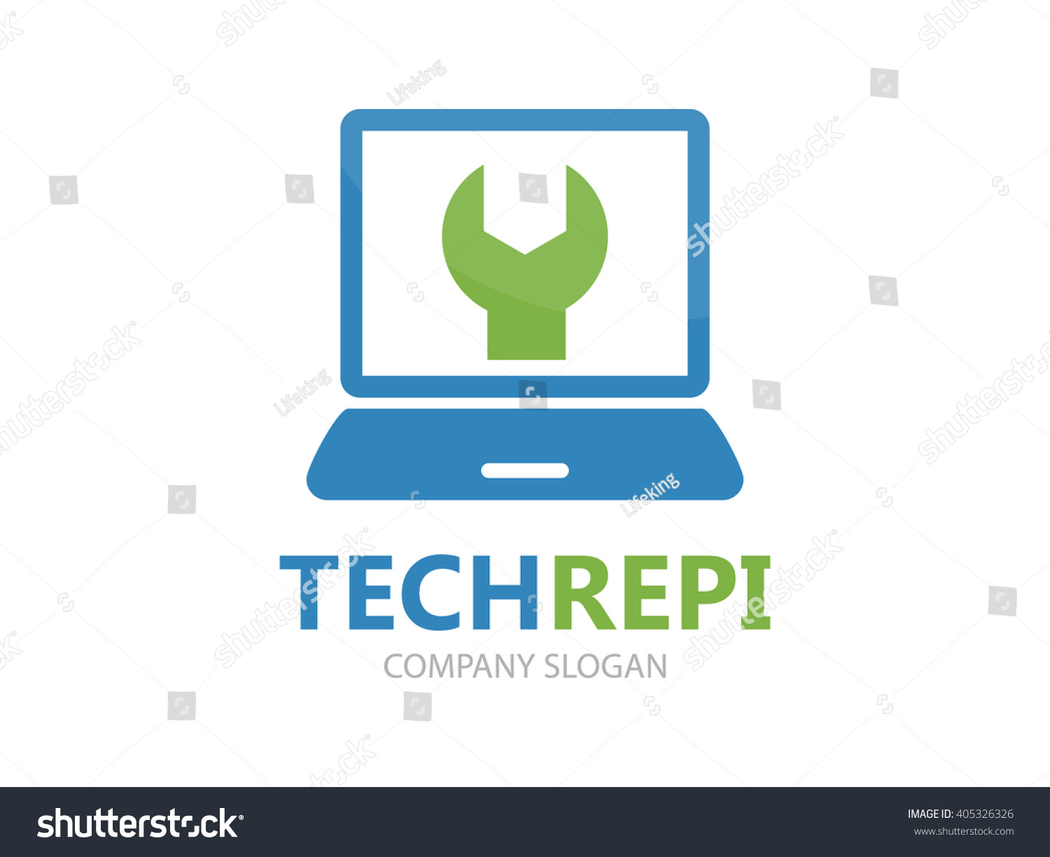 Vector Computer Laptop Repair Logo Stock Vector (Royalty Free ...