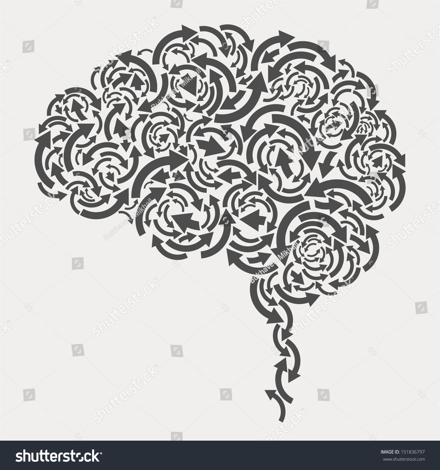 Vector Concept Brain Arrows Stock Vector (Royalty Free) 151836797 ...