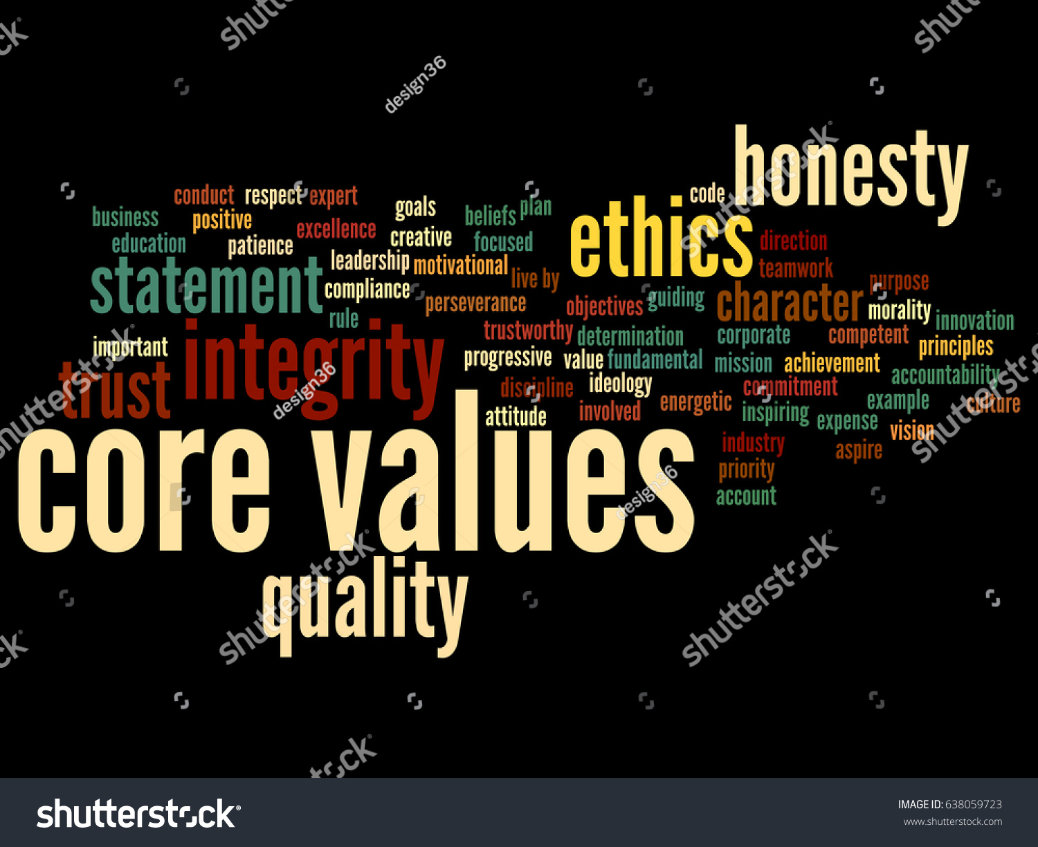 Vector Conceptual Core Values Integrity Ethics Stock Vector (Royalty ...