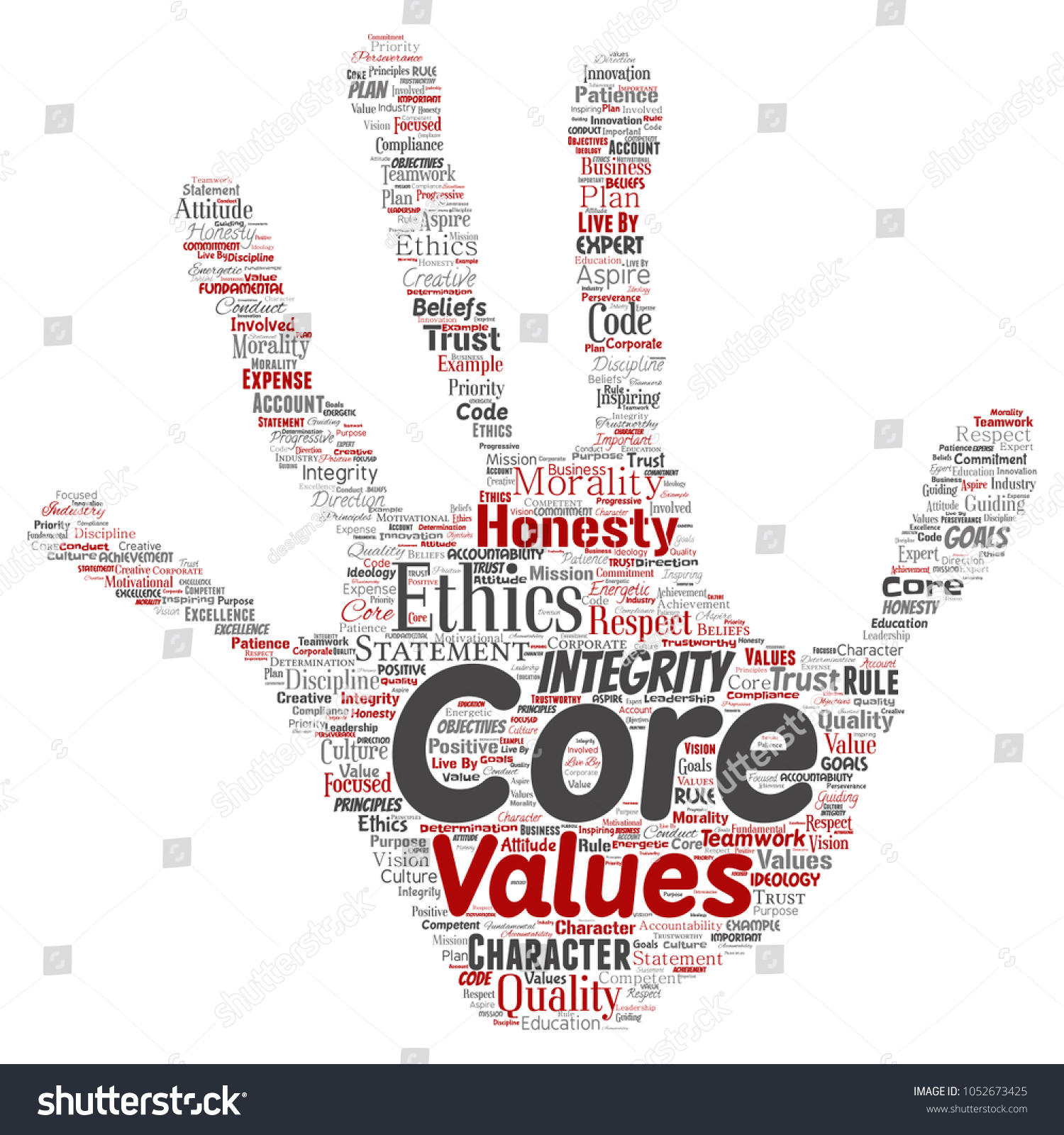 Vector Conceptual Core Values Integrity Ethics Stock Vector (Royalty ...