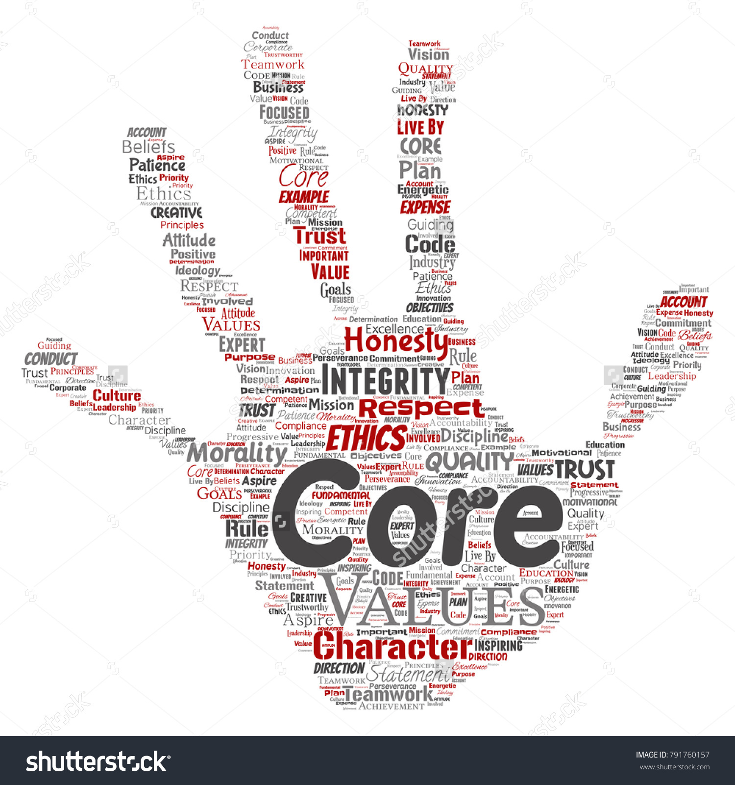 Vector Conceptual Core Values Integrity Ethics Stock Vector (Royalty ...