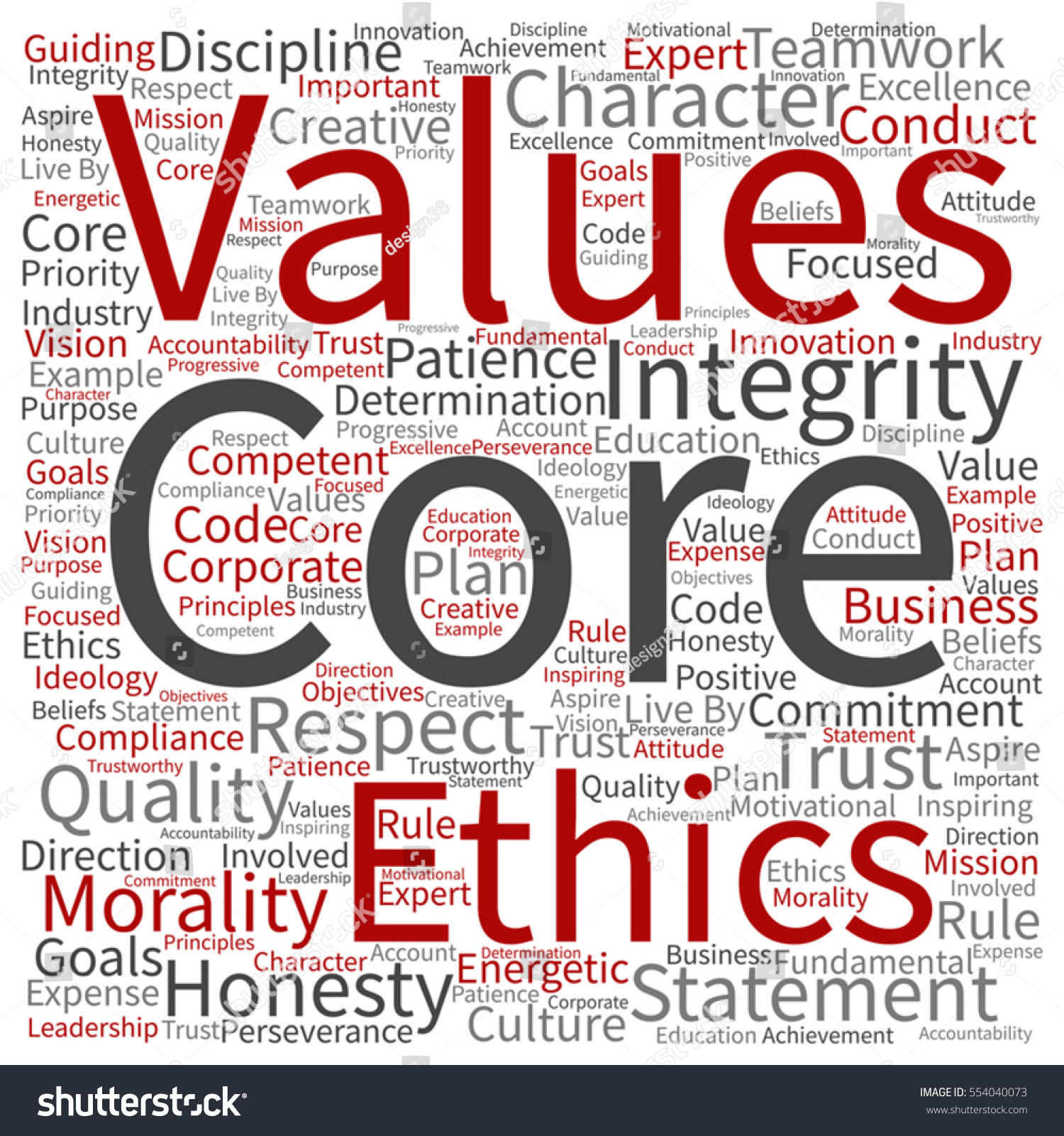 Vector Conceptual Core Values Integrity Ethics Stock Vector (Royalty ...