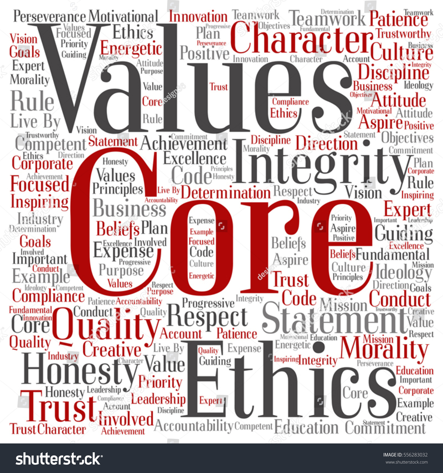 Vektor Stok Vector Conceptual Core Values Integrity Ethics (Tanpa ...