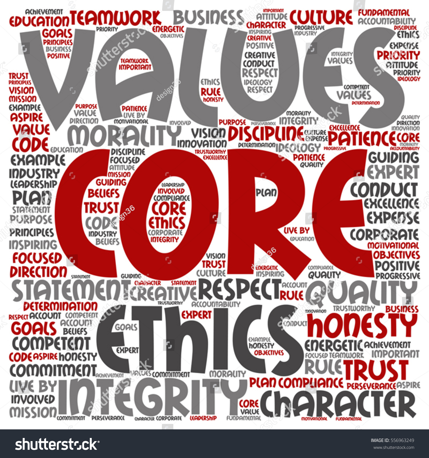 Vector Conceptual Core Values Integrity Ethics Stock Vector (Royalty ...
