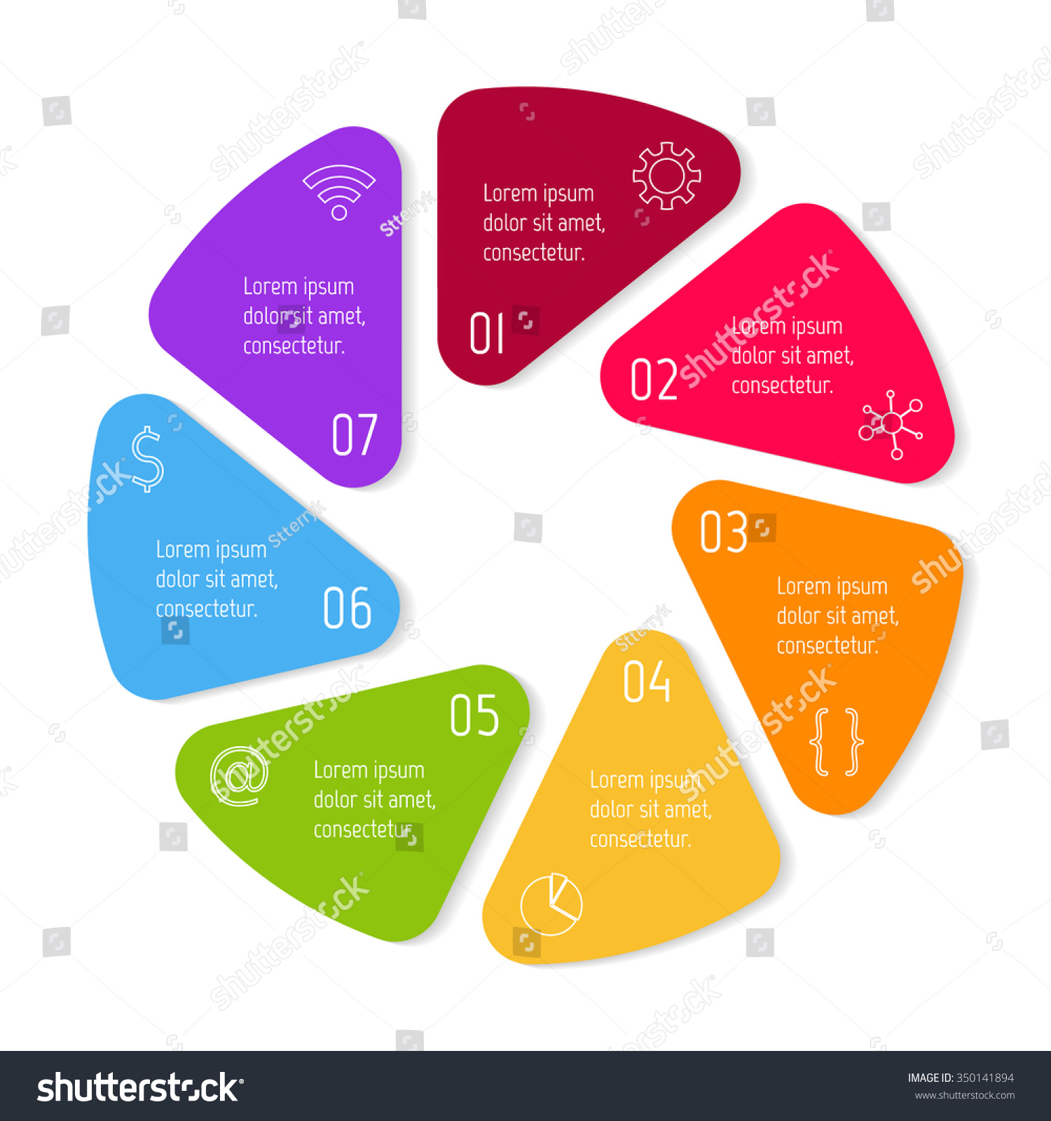 Vector Connected Infographic Diagram Circular Chart : image vectorielle ...