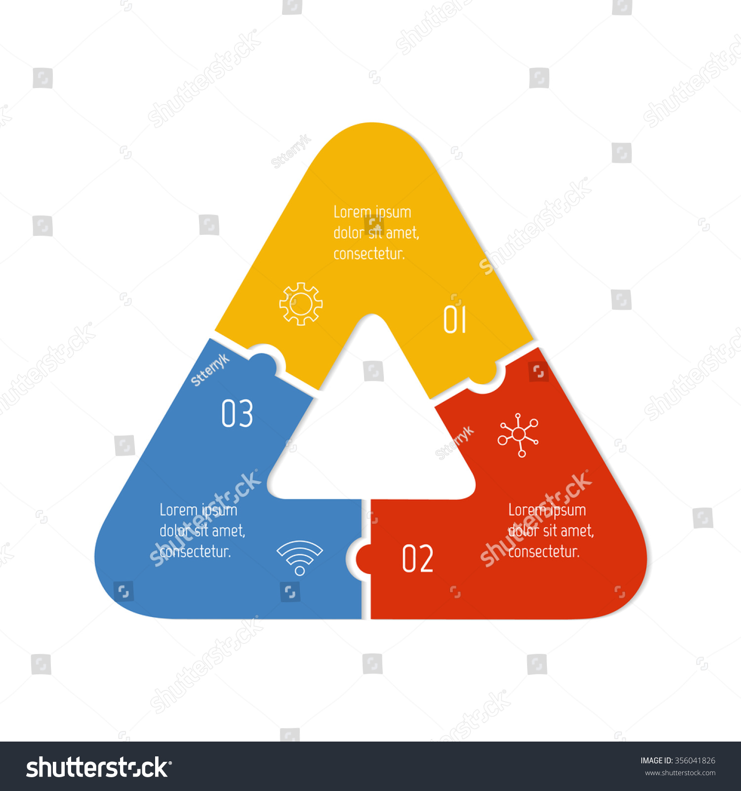 Vector Connected Infographic Diagram Circular Chart Stock Vector ...