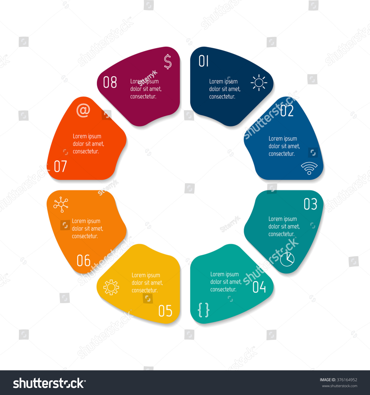 Vector Connected Round Infographic Diagram Circular Stock Vector ...