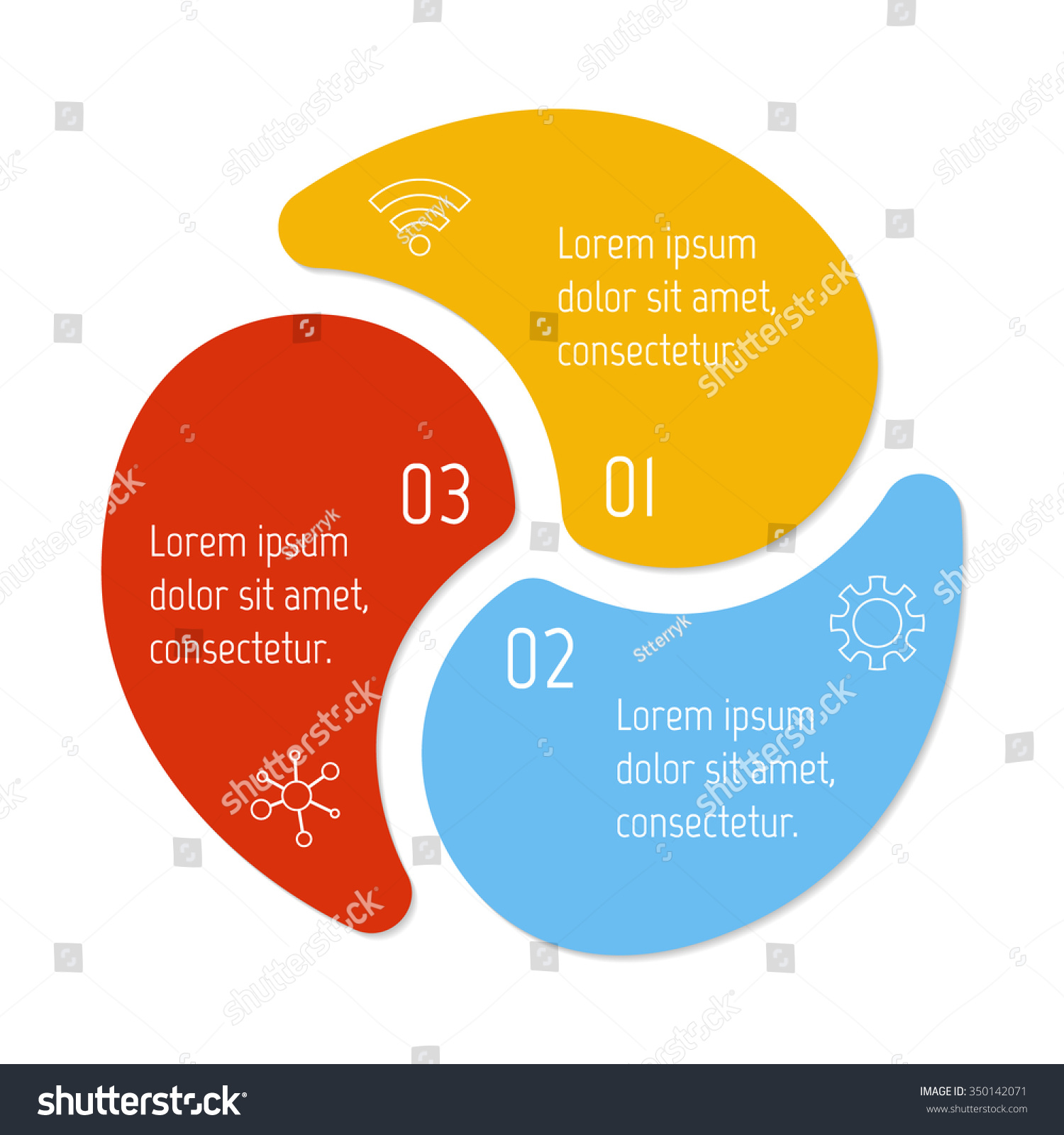 Vector Connected Spiral Infographic Diagram Circular Stock Vector ...
