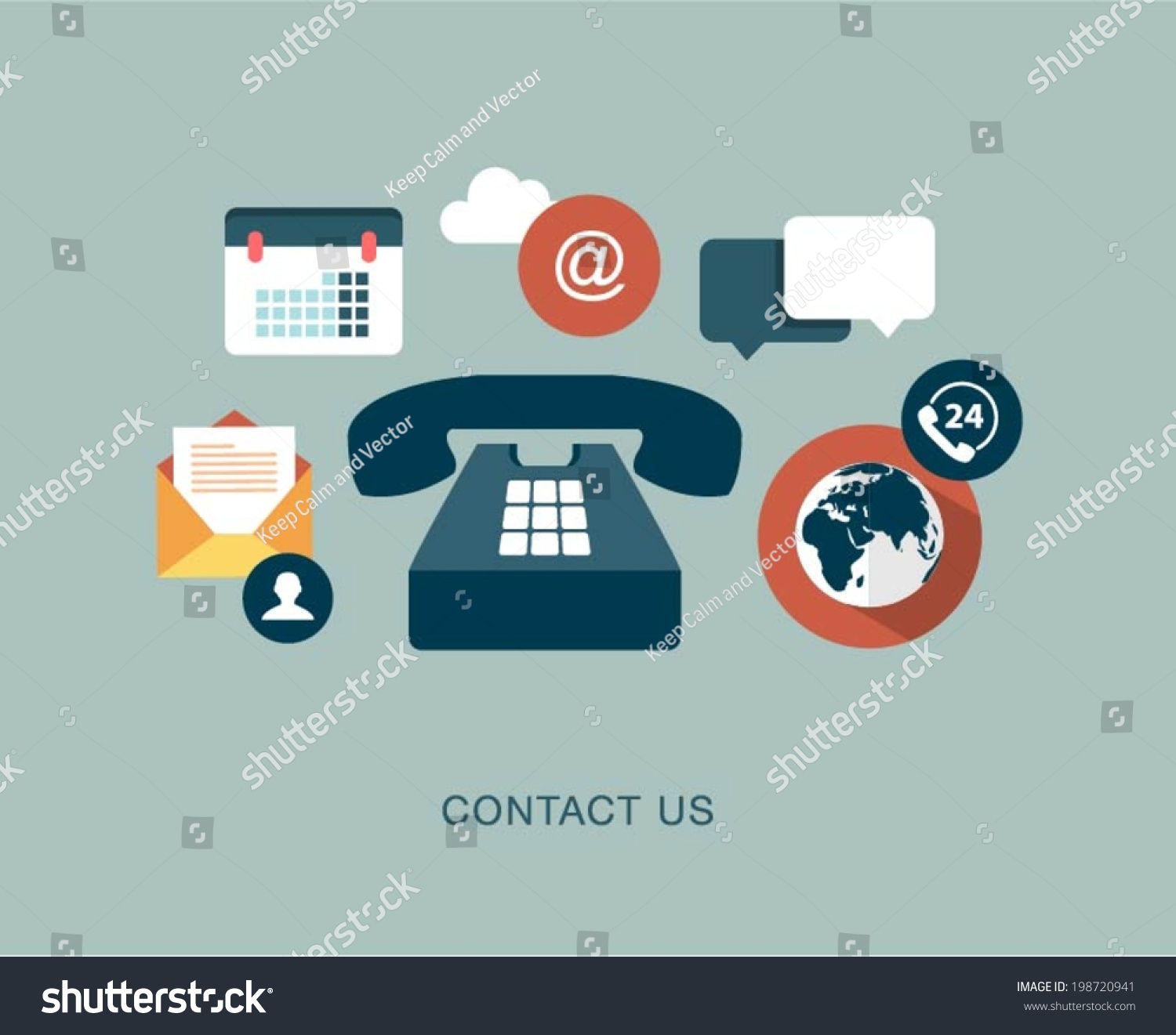Vector Contact Us Concept Illustration Stock Vector (Royalty Free ...