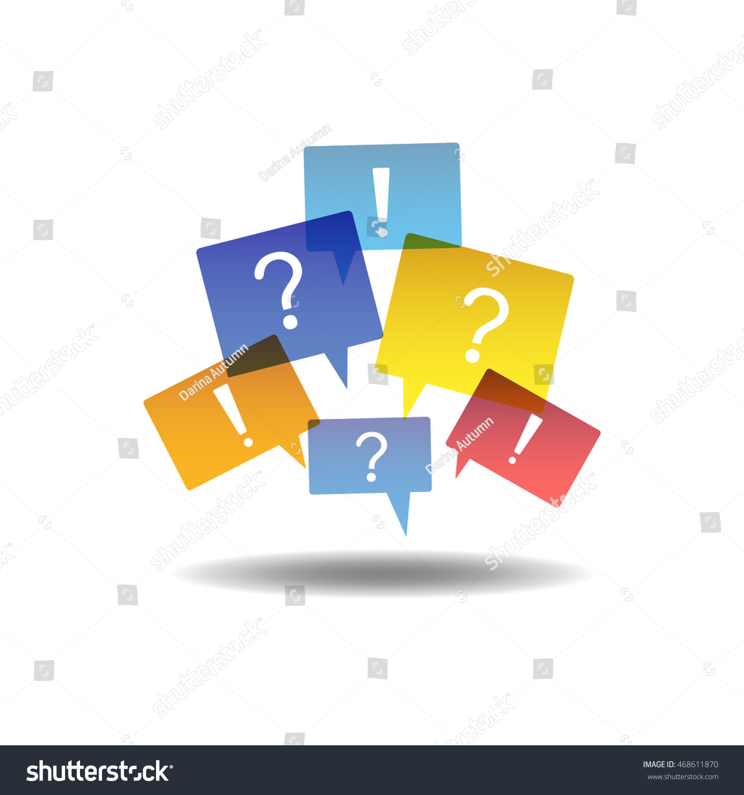 Vector Conversation Dialog Signs Question Mark Stock Vector (Royalty ...