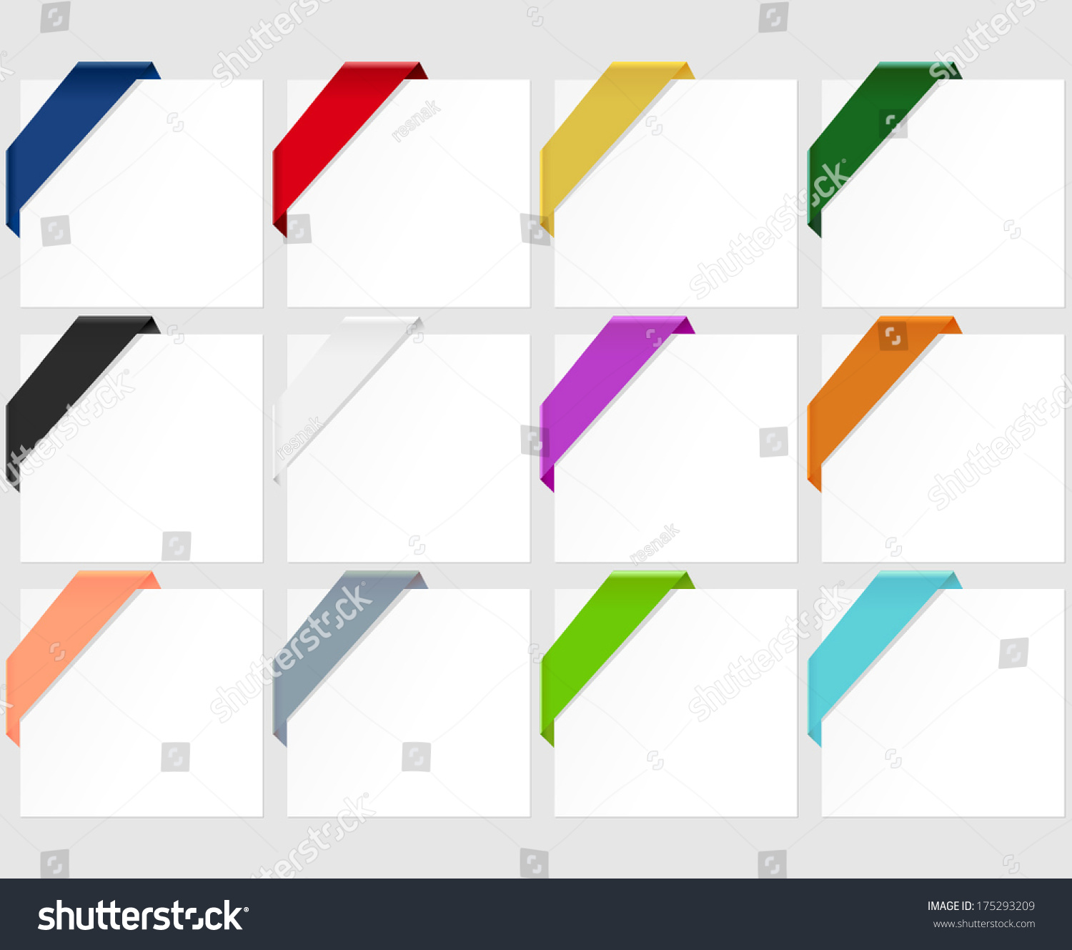 Vector Corner Ribbons Separate Layers Easy Stock Vector (Royalty Free ...