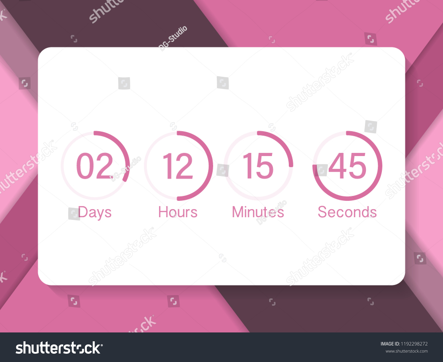 Vector Countdown Clock Counter Timer Ui Stock Vector Royalty Free 1192298272