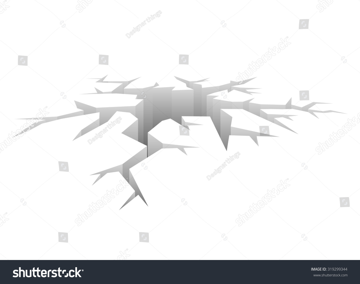 Vector Crack Designed Hole Crash Concept Stock Vector (Royalty Free ...