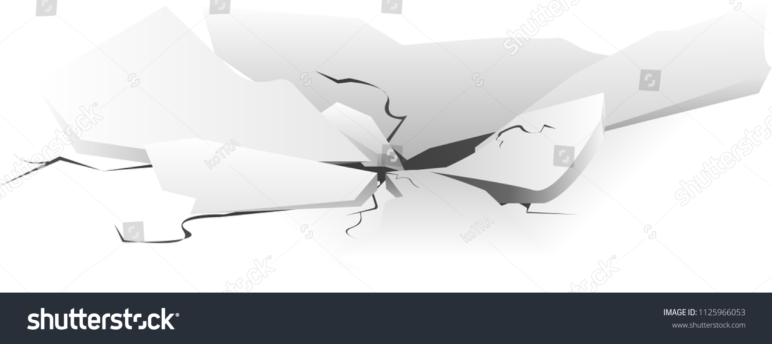 Vector Cracked Ground On White Background Stock Vector (Royalty Free ...