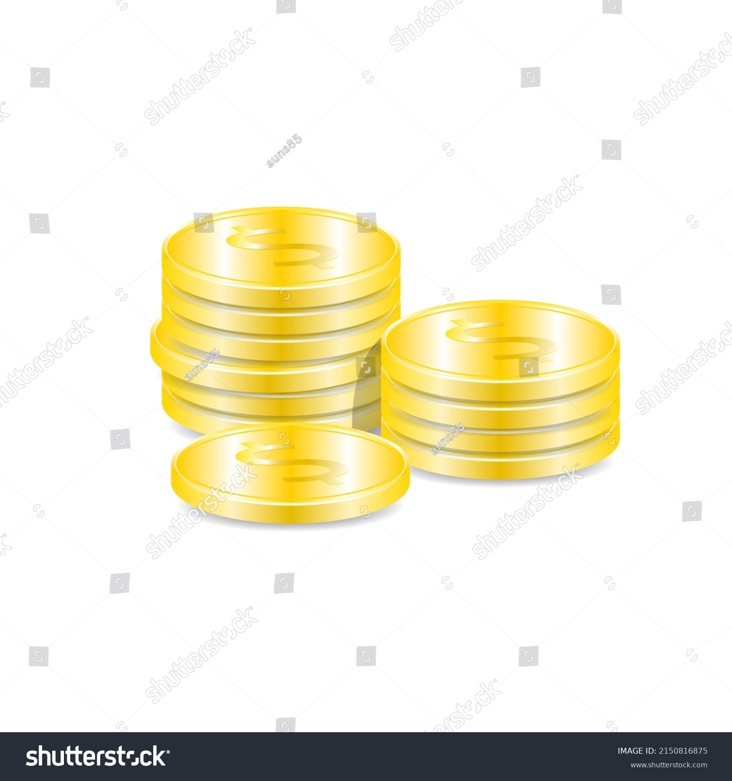 Vector Create Design Gold Coin Stack Stock Vector (Royalty Free ...