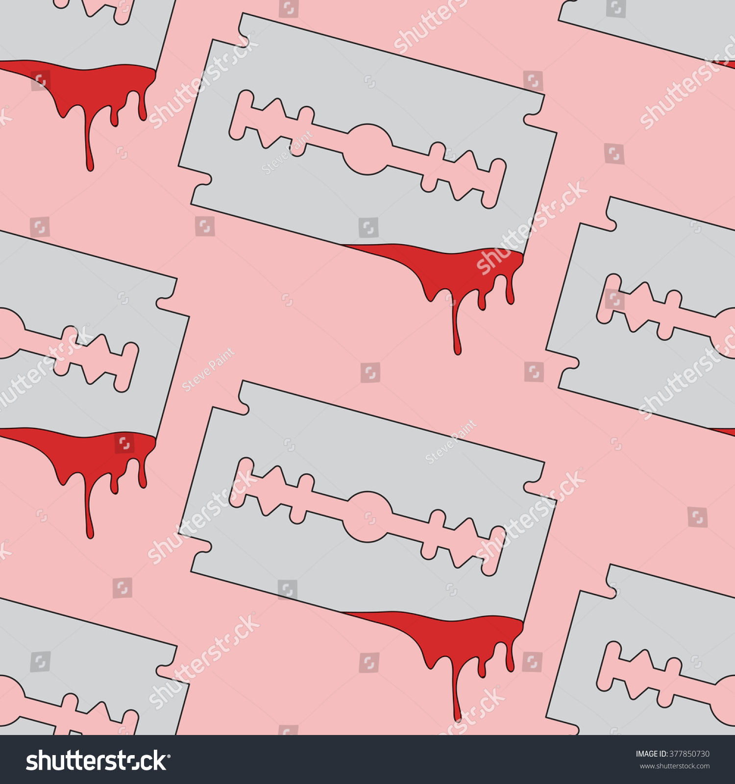 Vector Creative Blade Razor Flowing Blood Stock Vector (Royalty Free ...