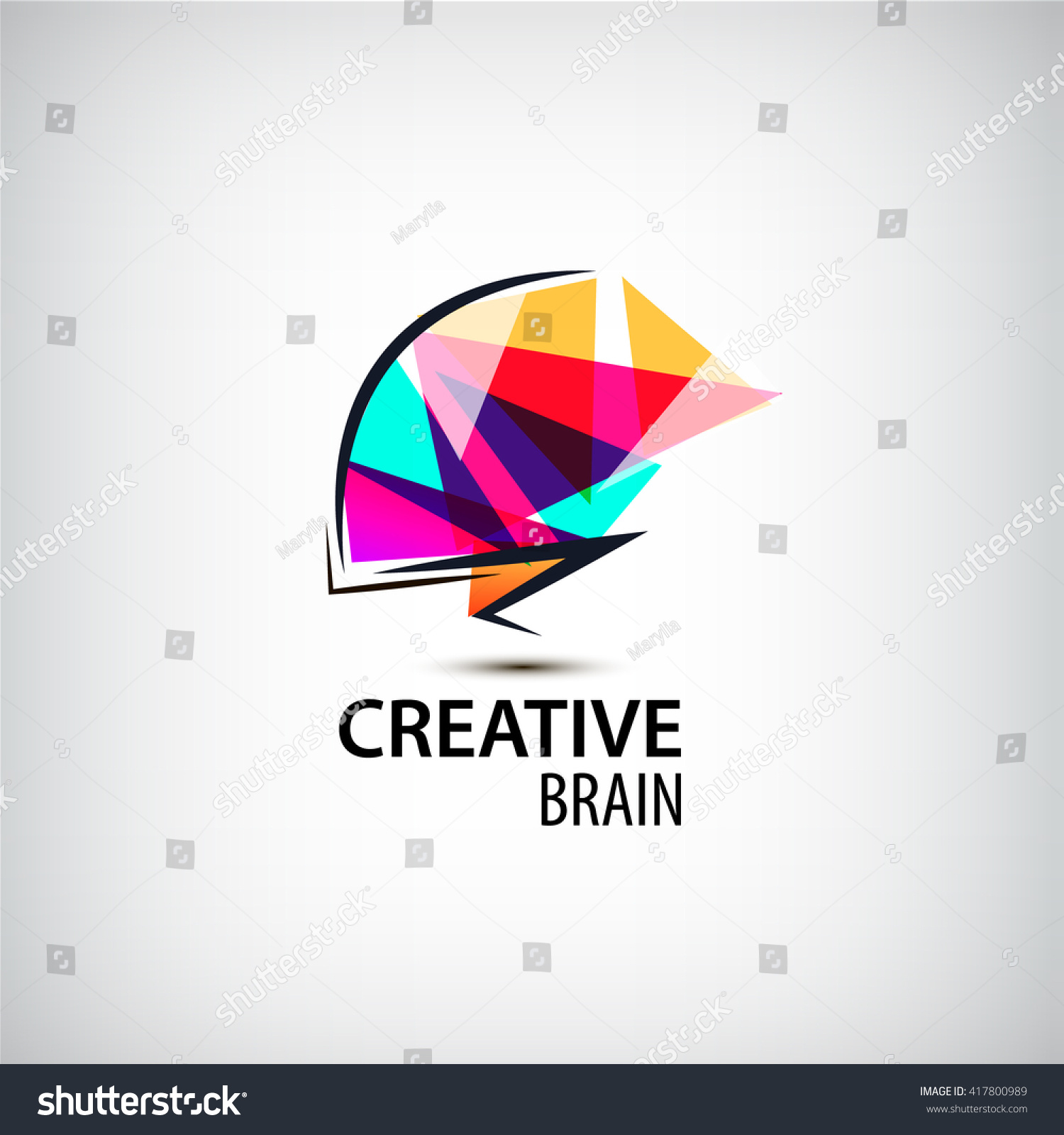 Vector Creative Mind Logo Brain Logo Stock Vector (Royalty Free ...