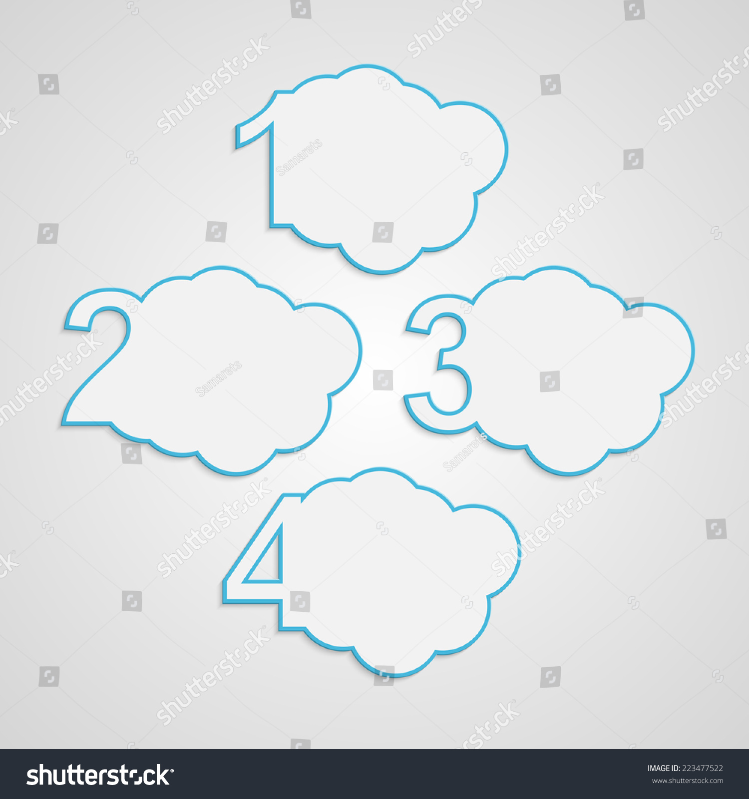 Vector Creative Paper Colorful Numbered Clouds Stock Vector (Royalty ...