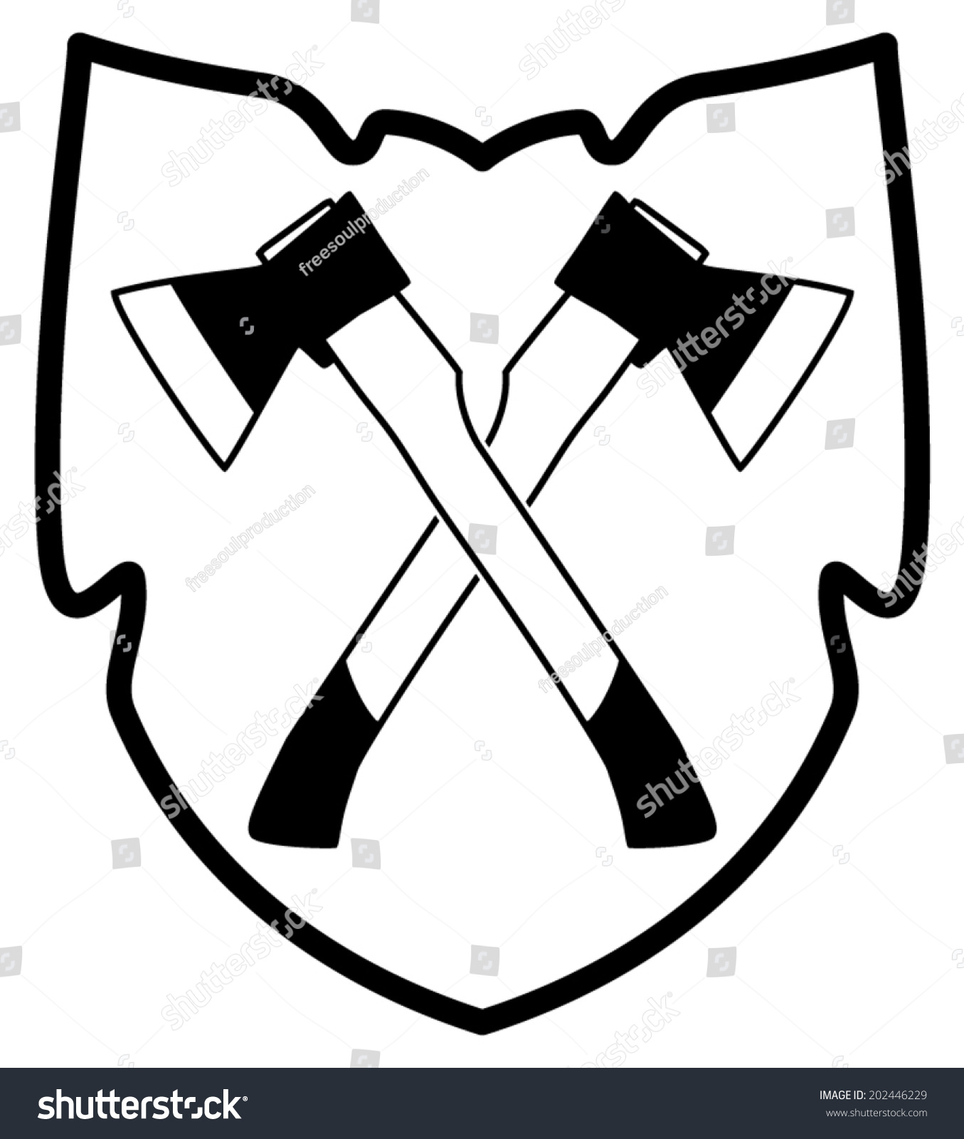 Vector Crossed Ax Shield Icon Stock Vector (Royalty Free) 202446229 ...