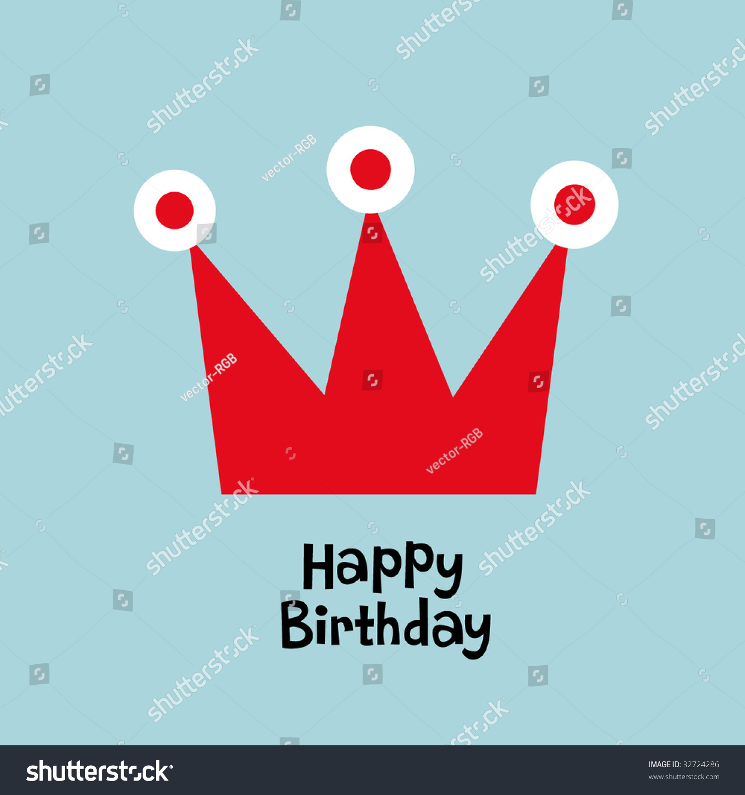Vector Crown Birthday Card Design Stock Vector (Royalty Free) 32724286