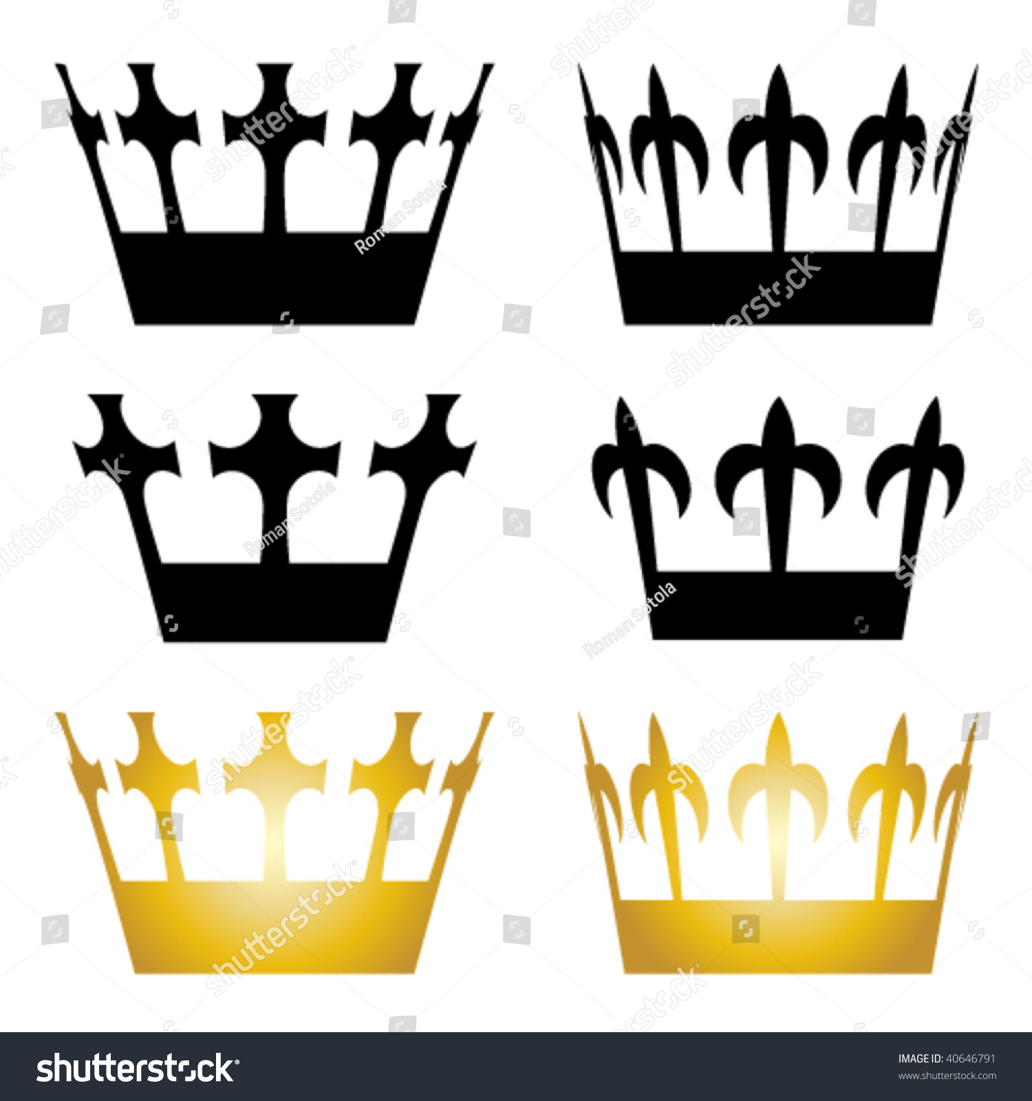 Vector Crown Symbols Stock Vector (Royalty Free) 40646791