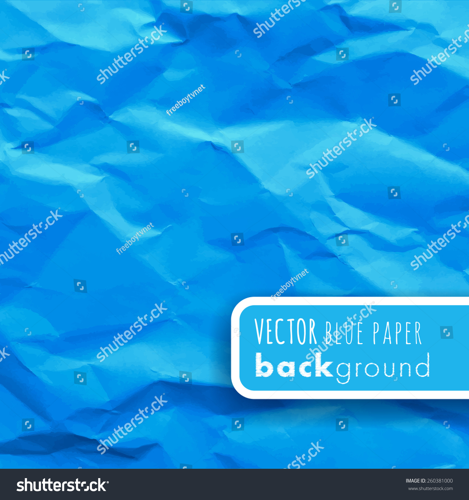 Vector Crumpled Blue Paper Background Stock Vector (Royalty Free ...