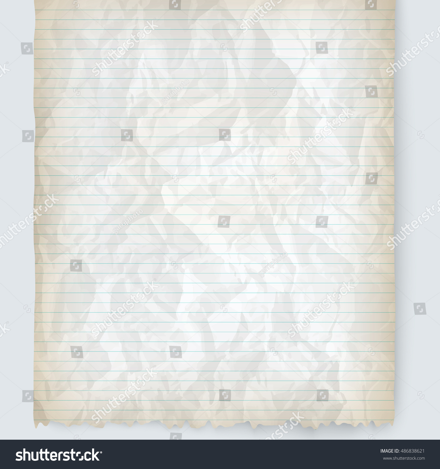 Vector Crumpled Lined Paper Your Text Stock Vector (Royalty Free ...