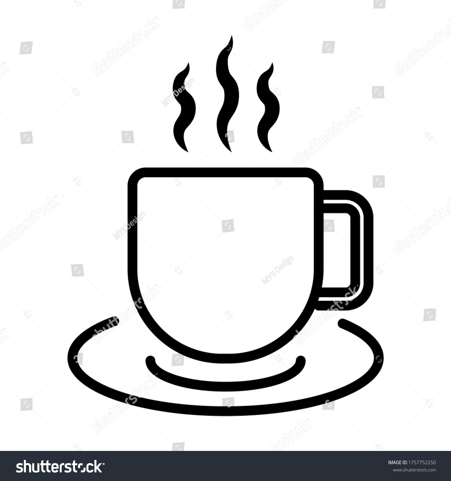 Vector Cup Outline Style Stock Vector (Royalty Free) 1757752250 ...