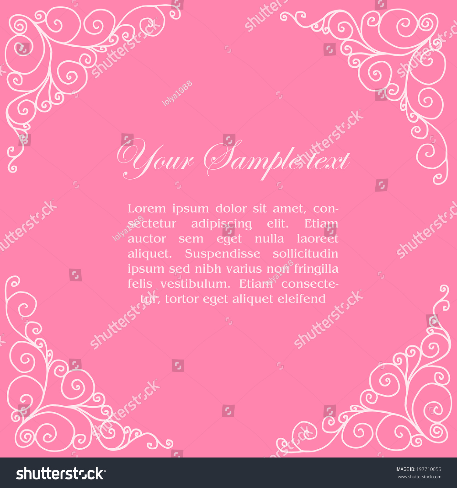 Vector Curly Border Place Your Text Stock Vector (Royalty Free ...
