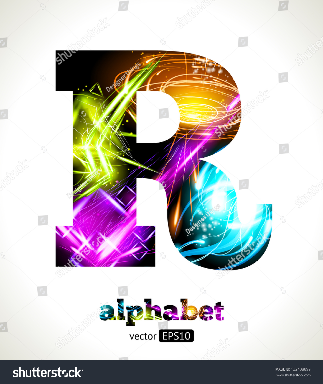 Vector Customizable Light Effect Alphabet Design Stock Vector (Royalty ...