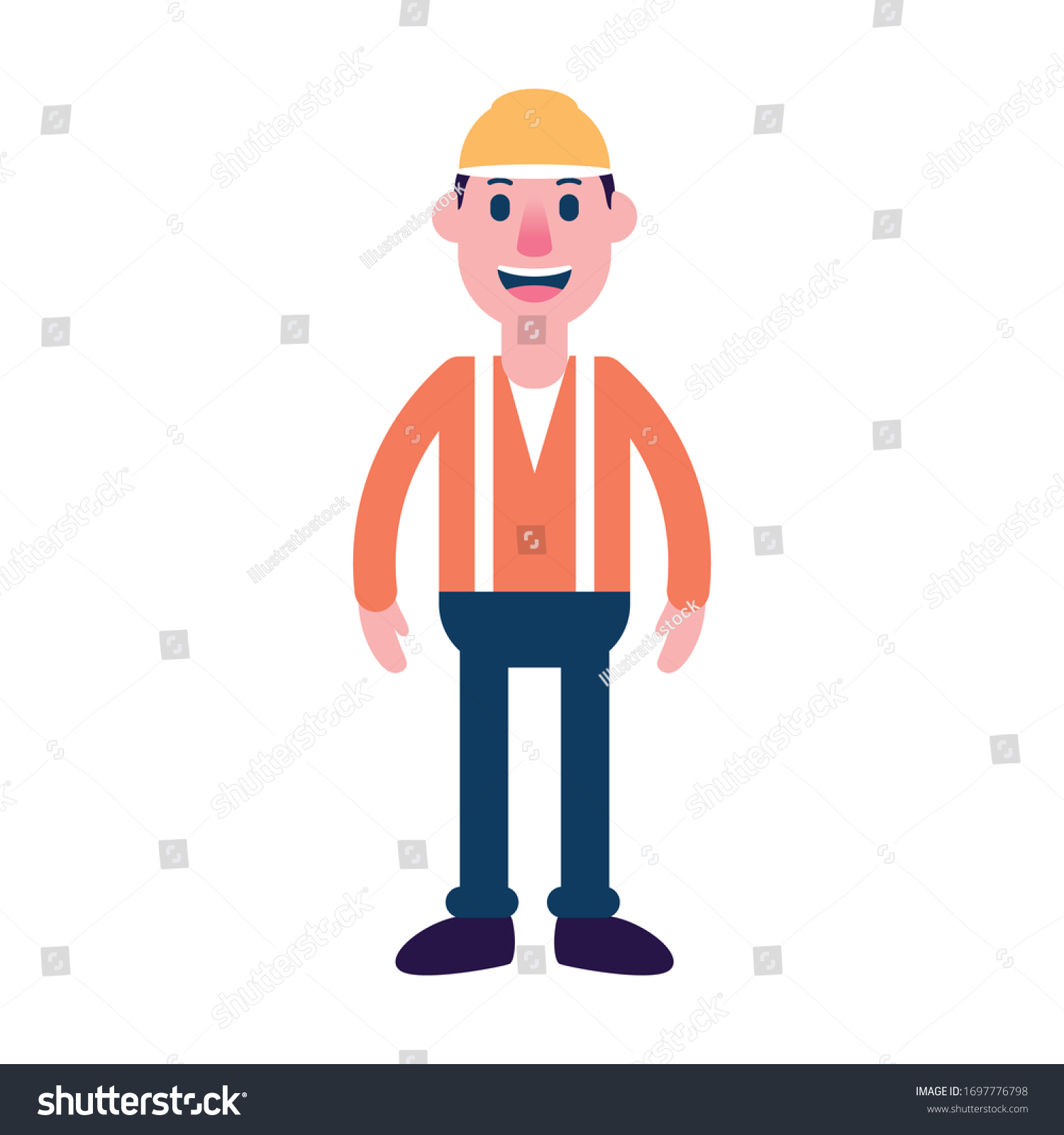 Vector Cute Cartoon Character Engineer Man: เวกเตอร์สต็อก (ปลอดค่า ...