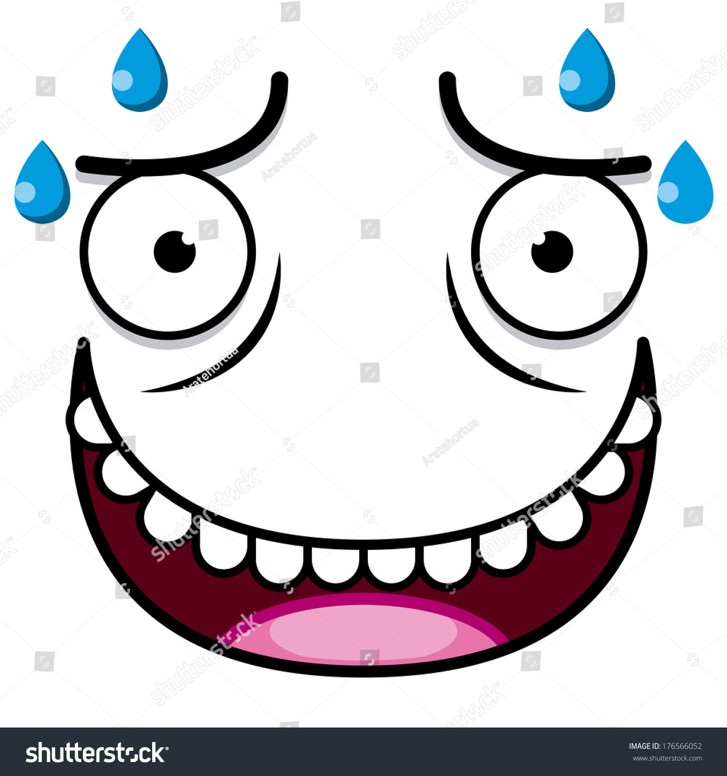 Vector Cute Cartoon White Sweaty Face Stock Vector 176566052 - Shutterstock