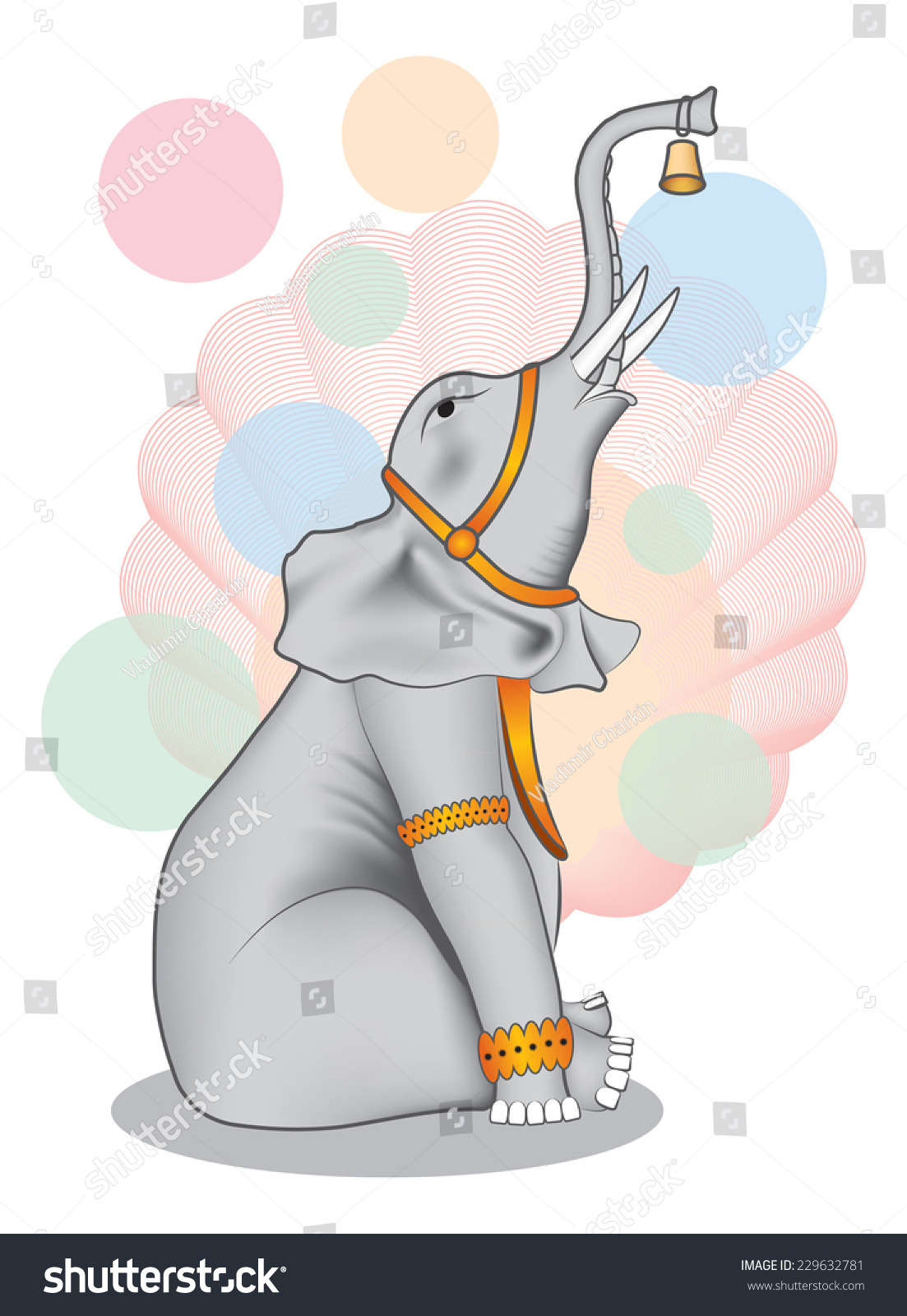 Vector Cute Elephant Bell Stock Vector (Royalty Free) 229632781 ...