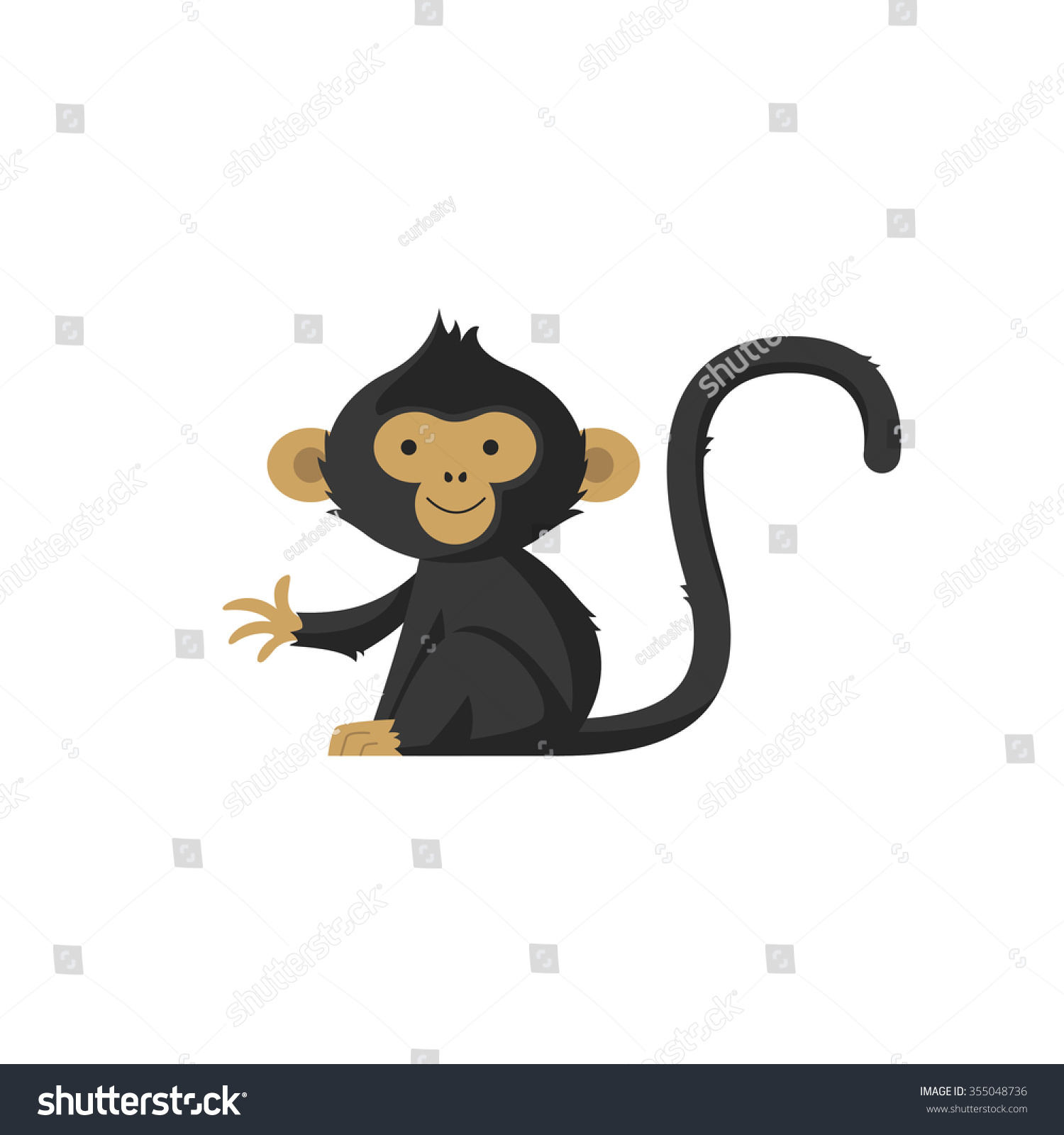 Vector Cute Monkey Icon Logo Symbol Stock Vector (Royalty Free) 355048736