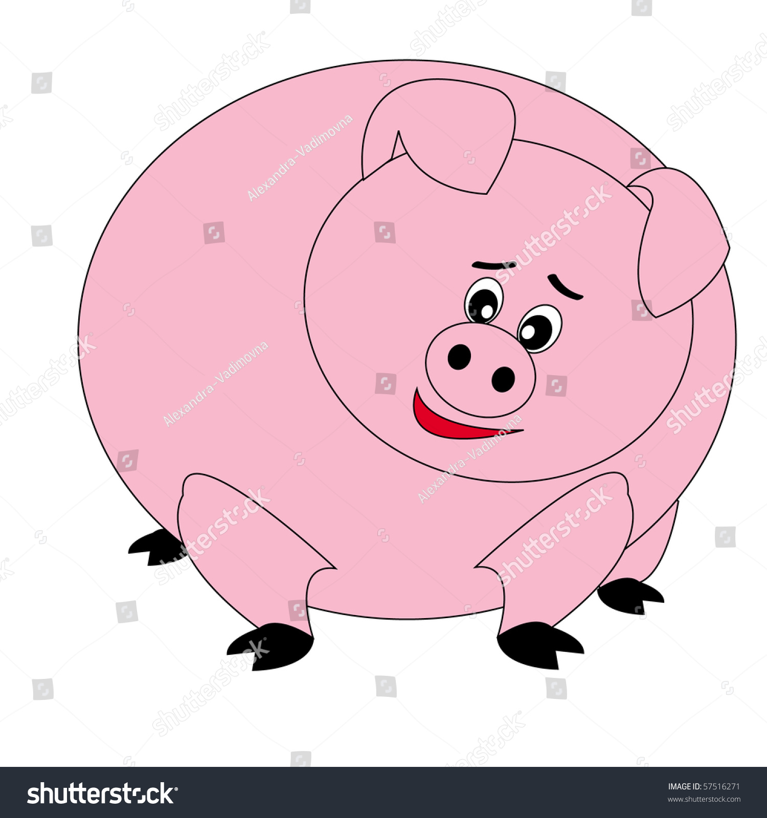 Vector Cute Pig Illustration Stock Vector (Royalty Free) 57516271 ...