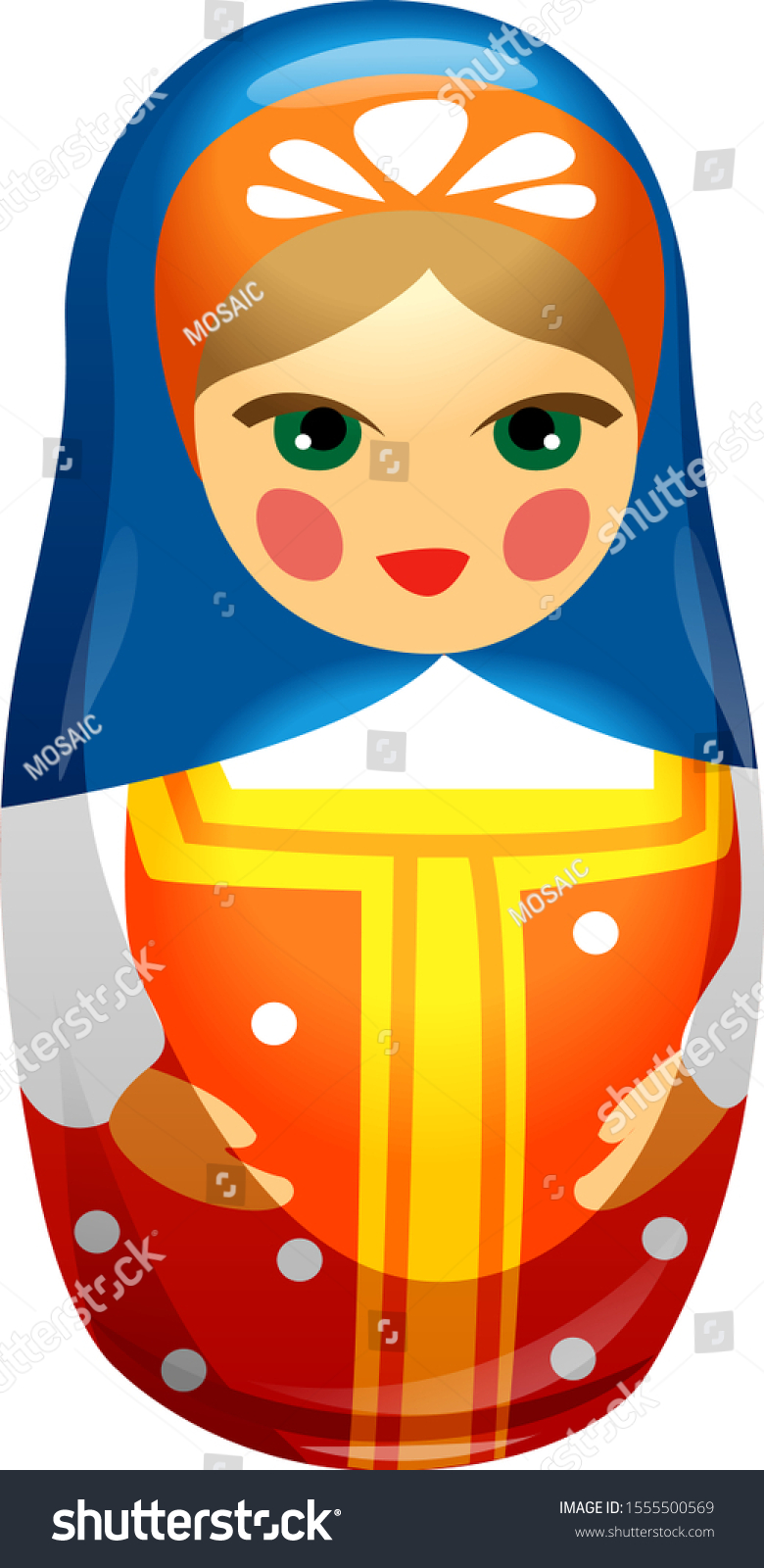 Vector Cute Volume Colored Matryoshka Stock Vector (Royalty Free ...