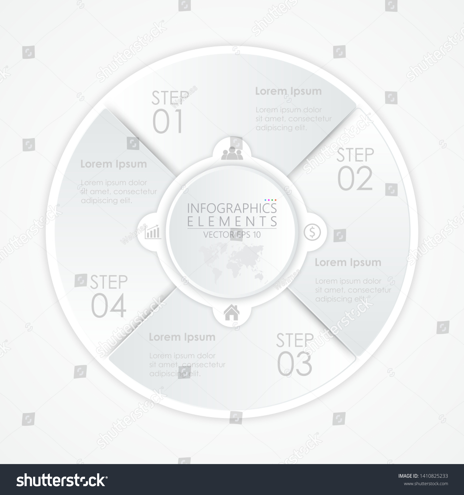 Vector Cycle Chart Infographics 4 Options 스톡 벡터(로열티 프리) 1410825233 ...