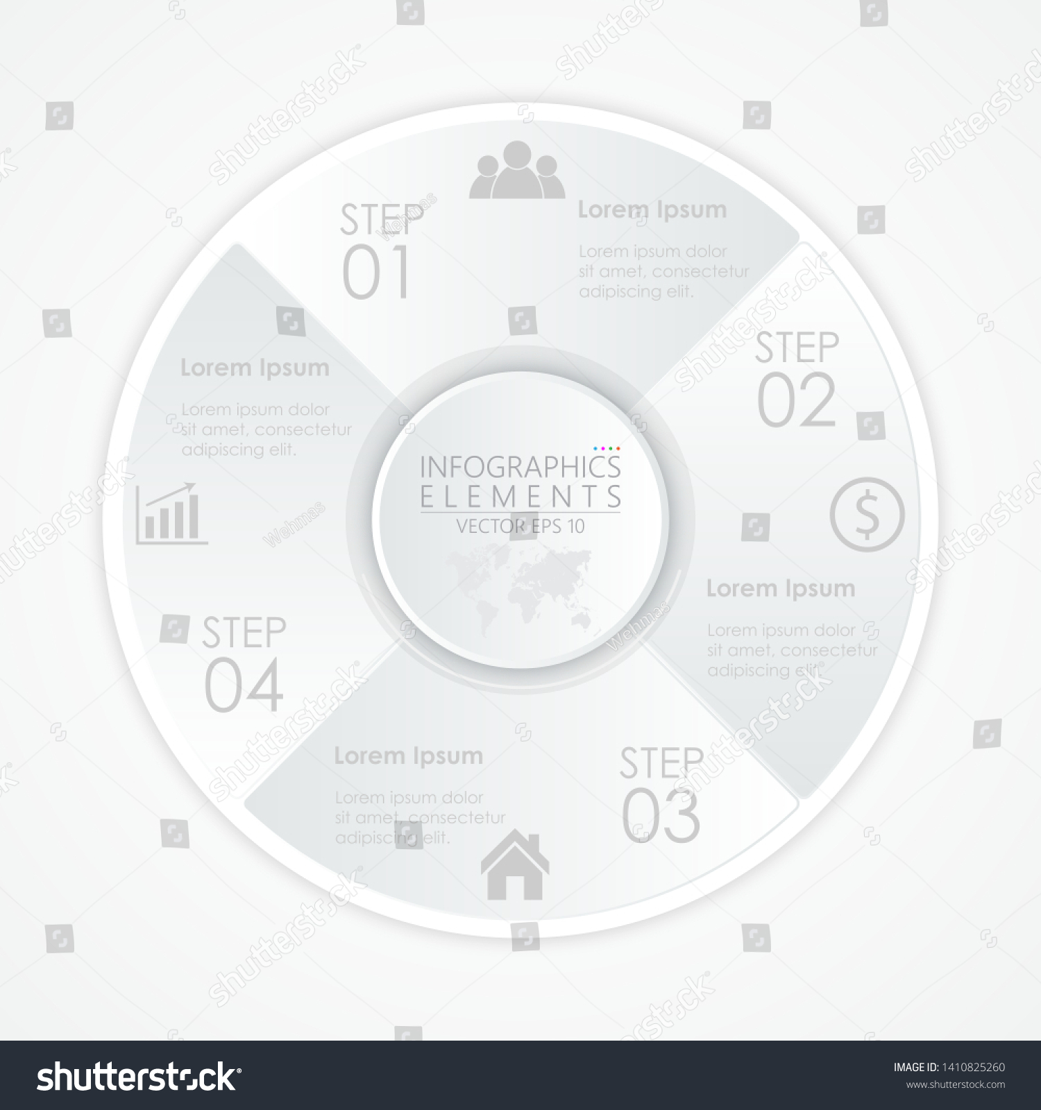 Vector Cycle Chart Infographics 4 Options: Vector có sẵn (miễn phí bản ...