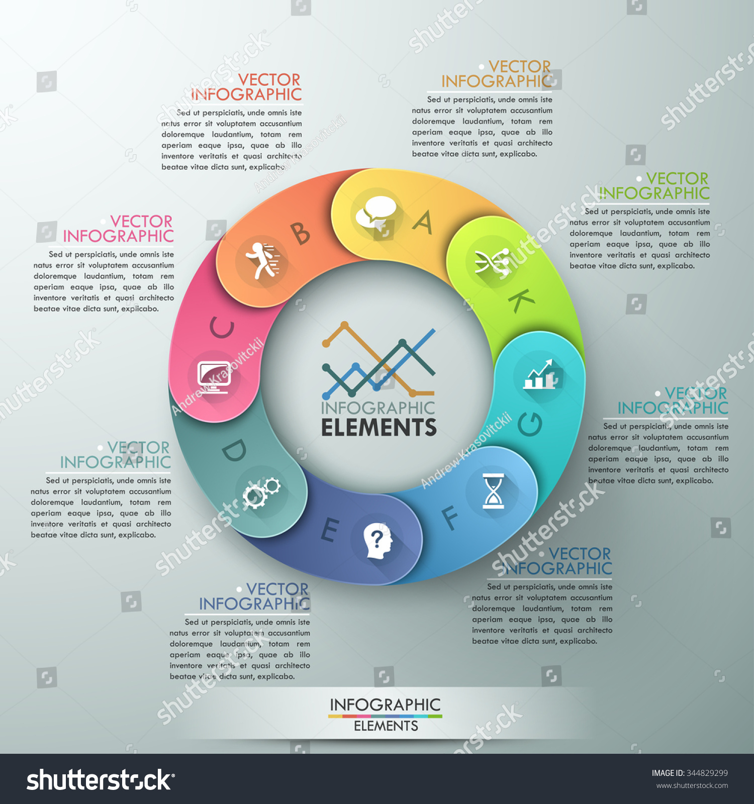 Vector Cycle Template Infographic Template Diagram Stock Vector ...
