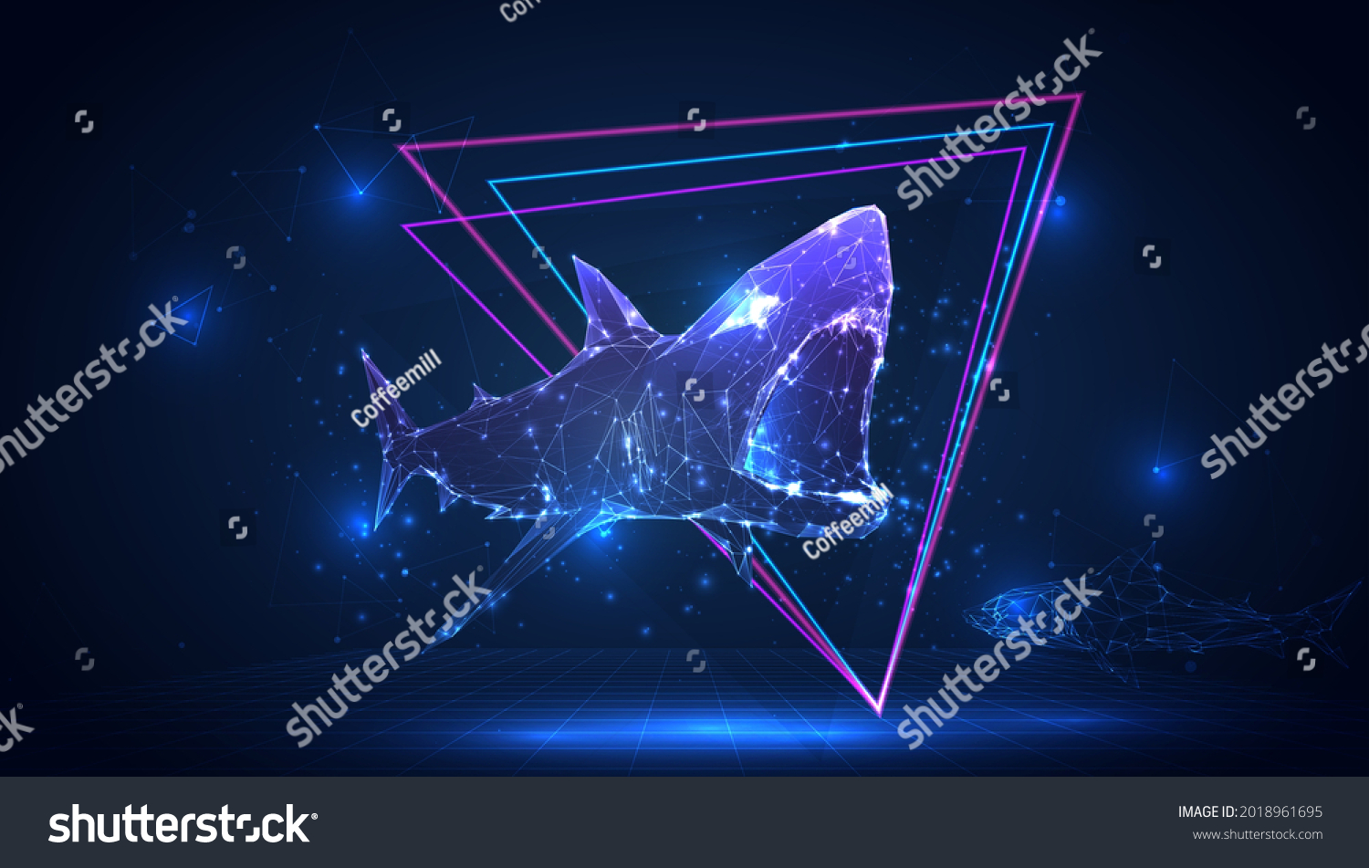 Neon shark Images, Stock Photos & Vectors | Shutterstock