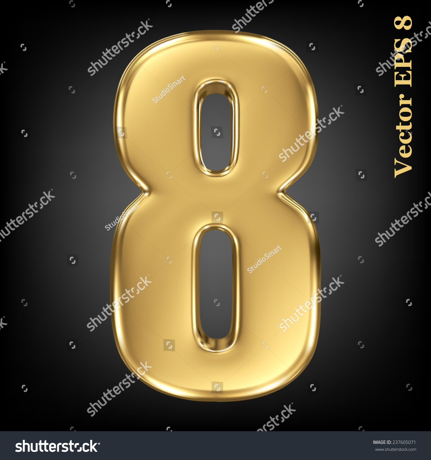 Vector 3d Golden Number Collection 8 Stock Vector (Royalty Free ...