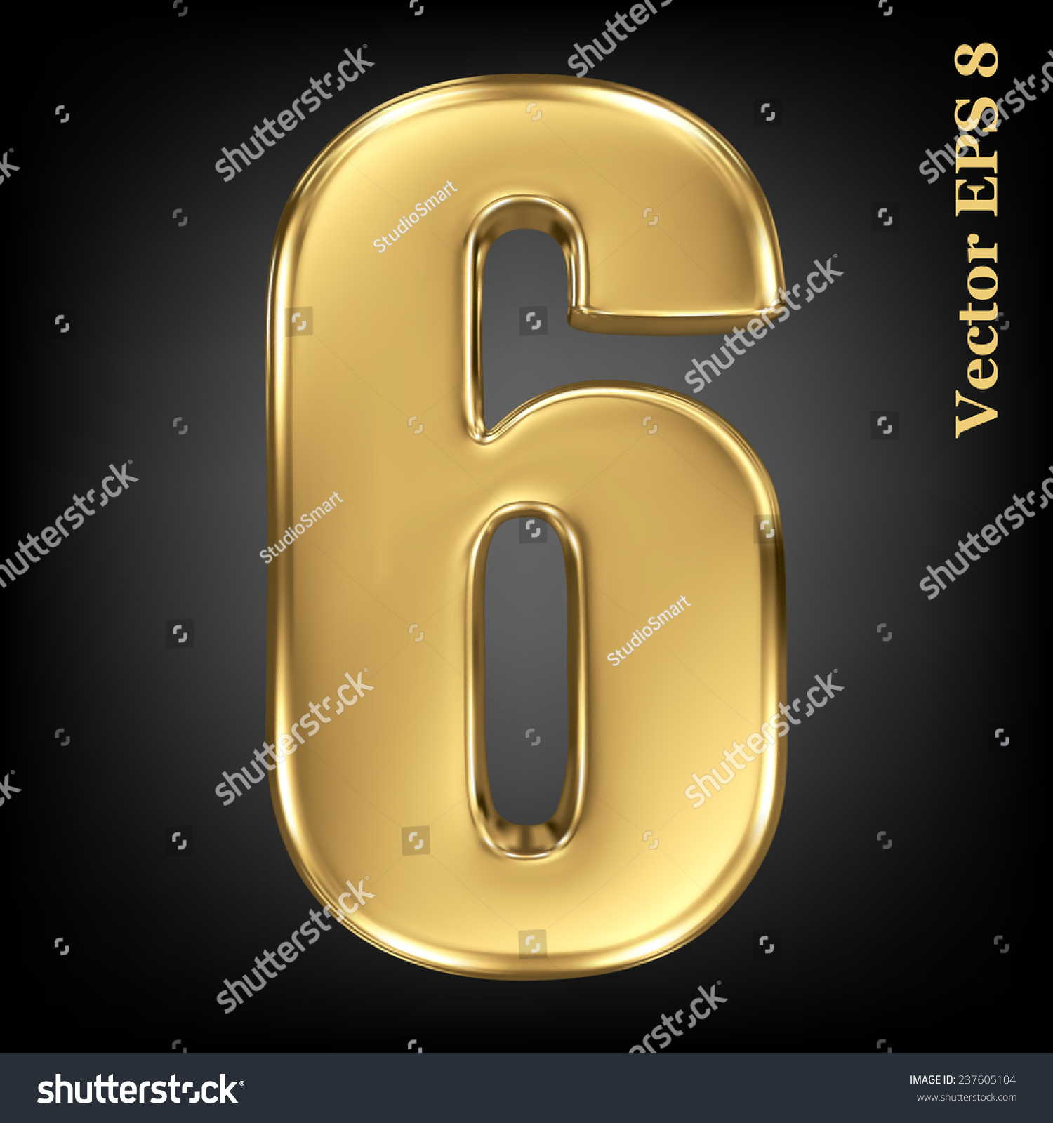 Vector 3d Golden Number Collection 6: Vector có sẵn (miễn phí bản quyền ...