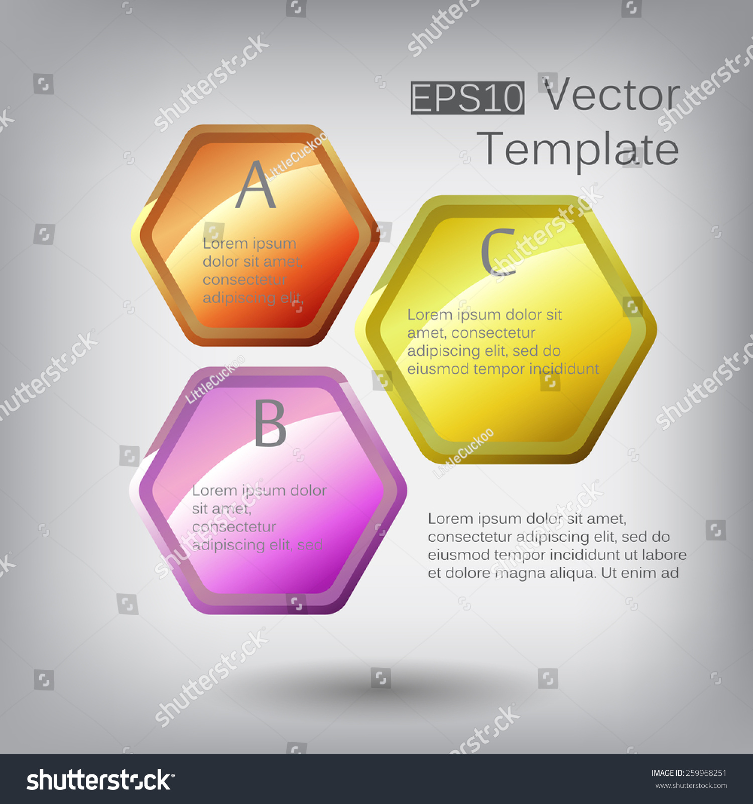 Vector 3d Hexagon Elements Infographic Icons Stock Vector (Royalty Free ...