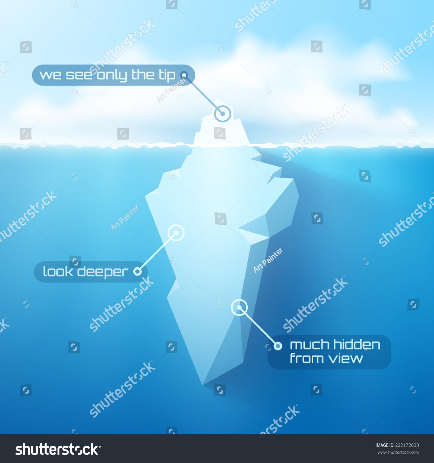 Vector 3d Iceberg Concept Illustration. - 222172630 : Shutterstock