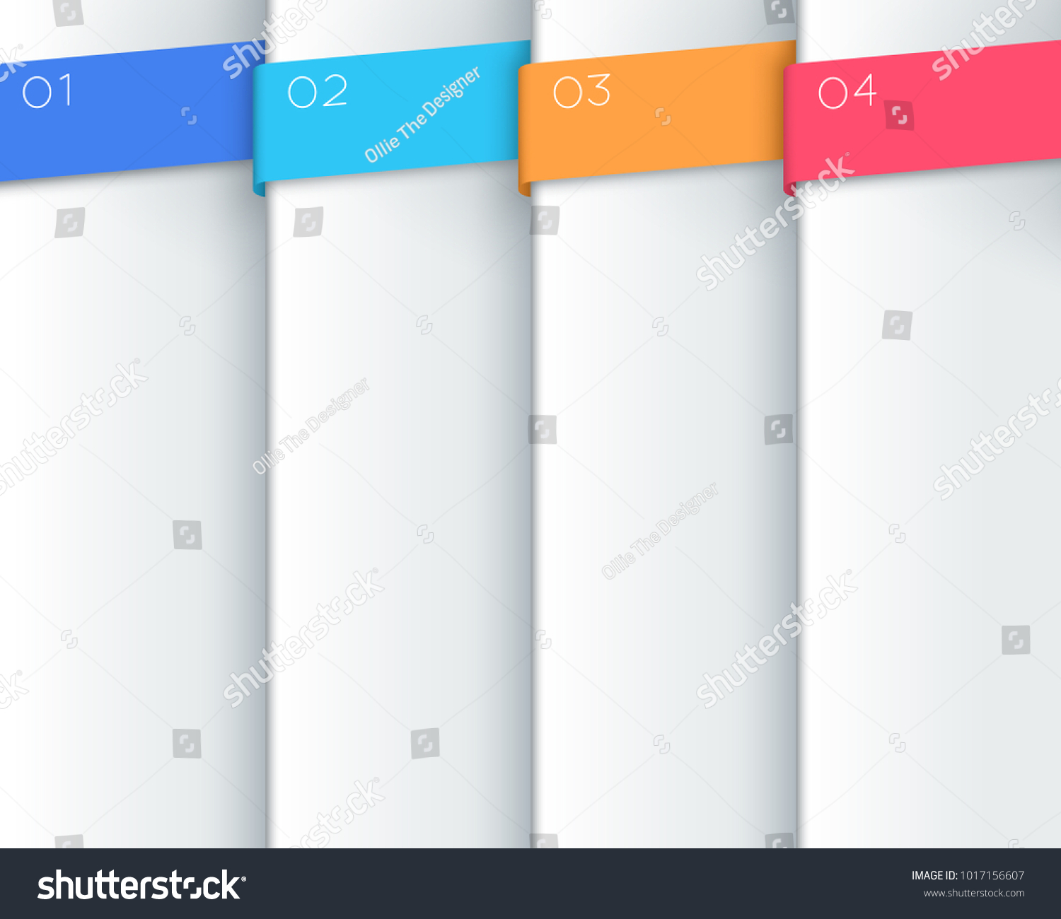 Vector 3d White Vertical Text Banner Stock Vector (Royalty Free) 1017156607