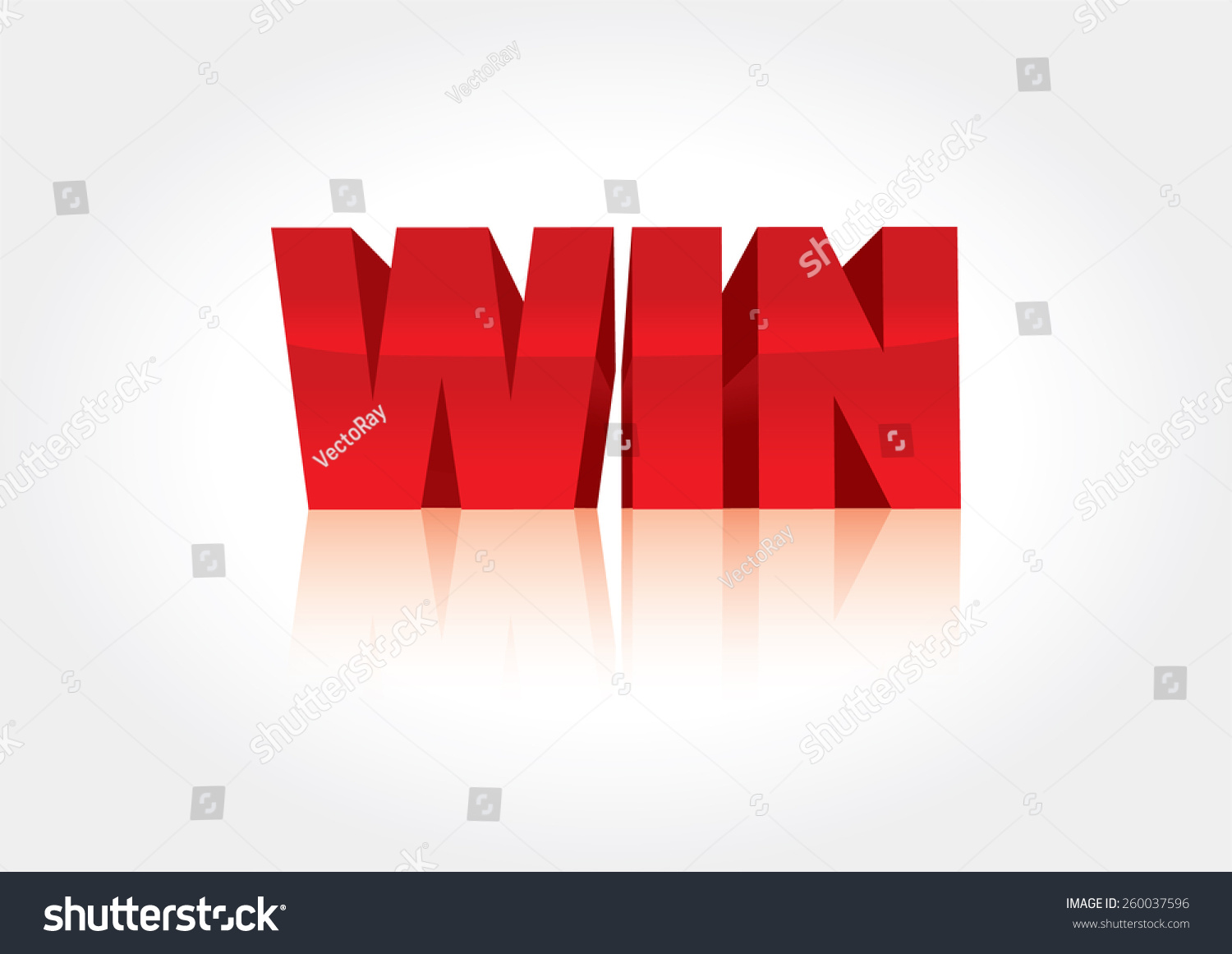 Vector 3d Win Banner Design Isolated Stock Vector (Royalty Free ...