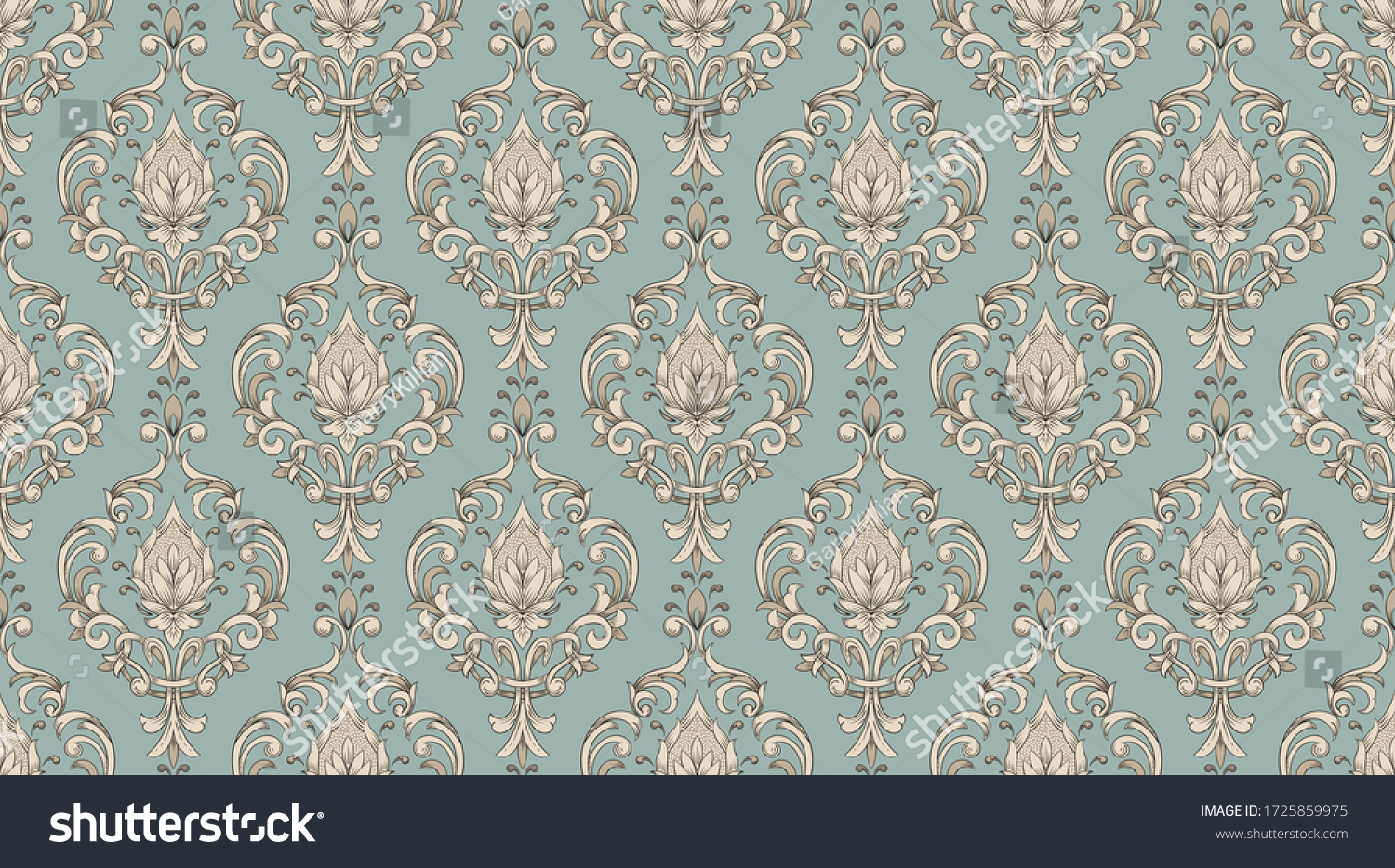 Vector Damask Border Element Page Decoration Stock Vector (Royalty Free ...