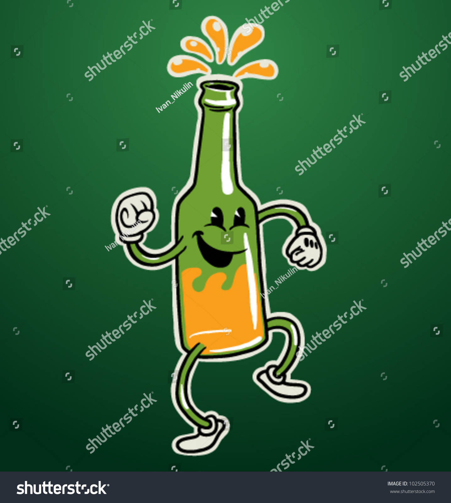 Vector Dancing Beer Bottle Stock Vector (Royalty Free) 102505370 ...